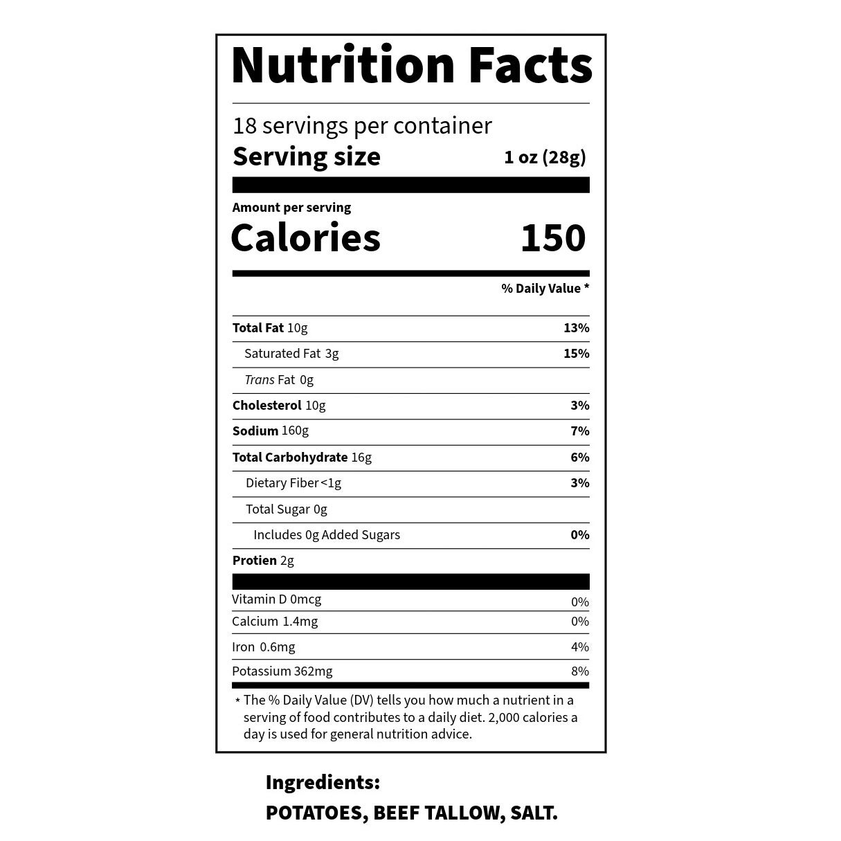 Norse Roots Beef Tallow Chips Sea Salt 18 oz (1.1 lb) - $2.97 at Costco