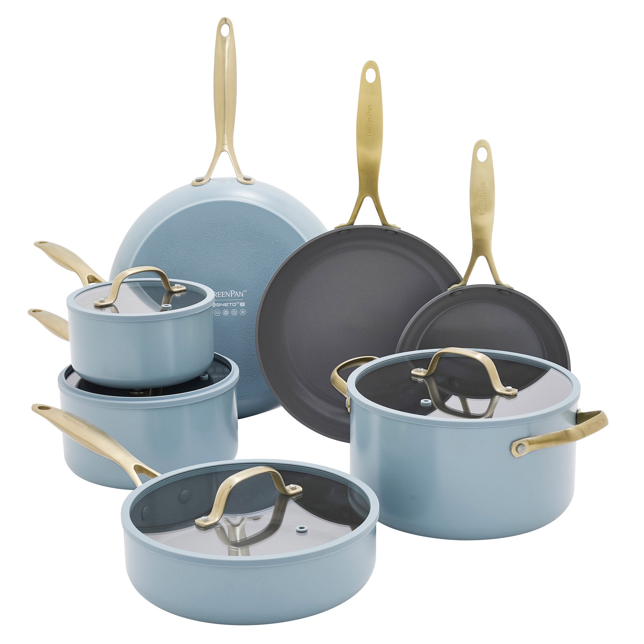 GreenPan Jewel Ceramic Non-Stick 11-Piece Cookware Set - $229.99 at Costco