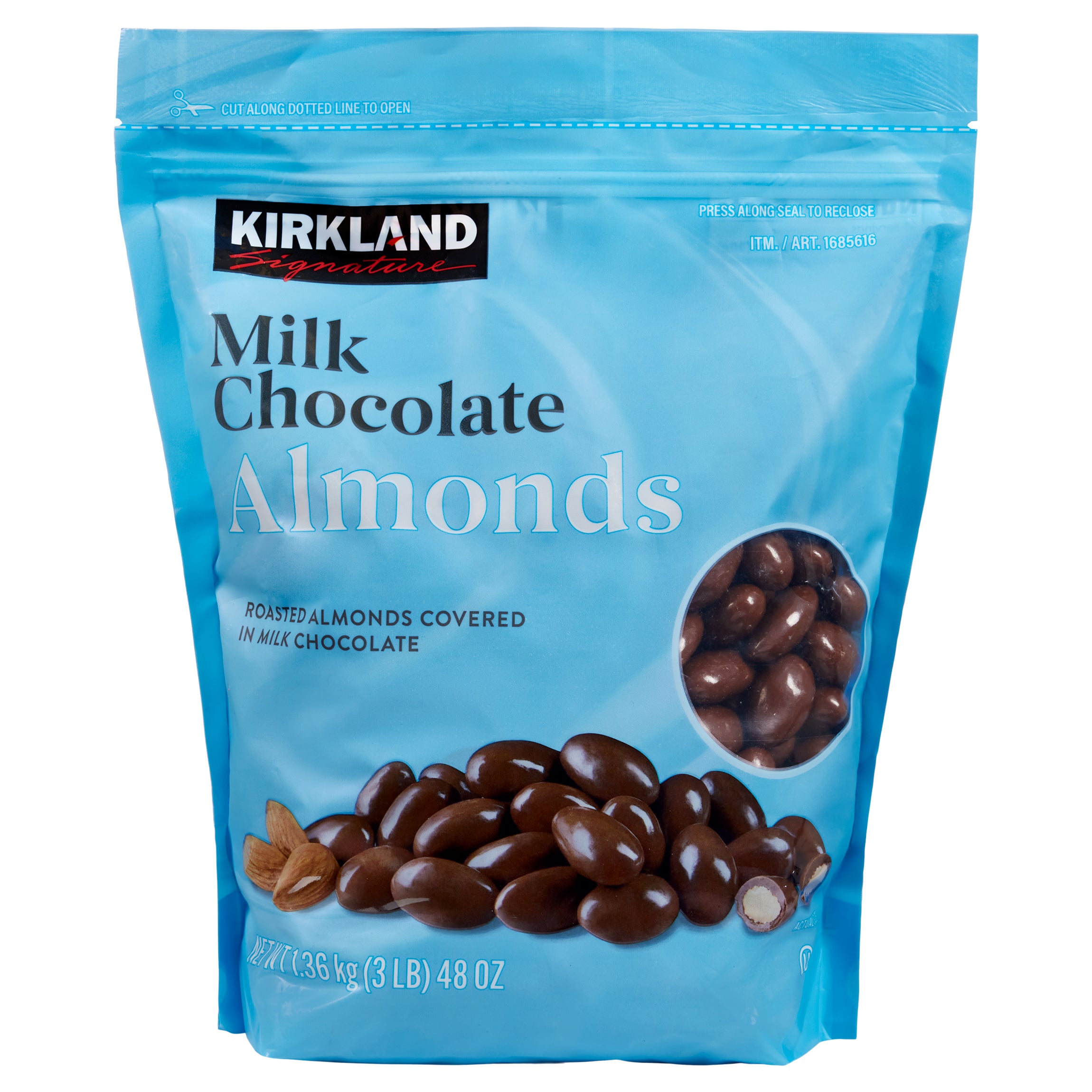 Kirkland Signature Milk Chocolate Almonds 48 oz - $21.59 at Costco