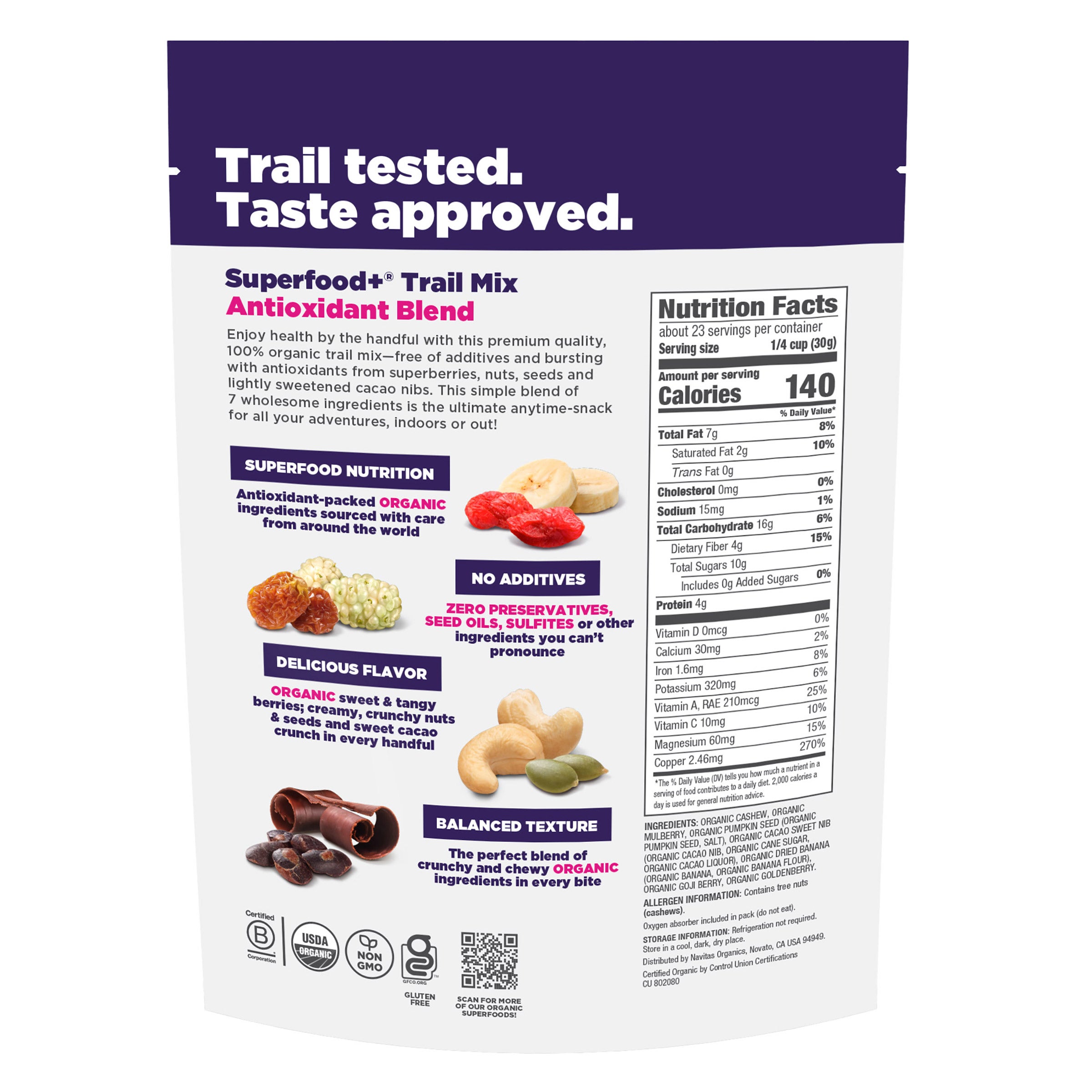 NAVITAS ORGANICS SUPERFOOD+ TRAIL MIX 24OZ - $15.39 at Costco