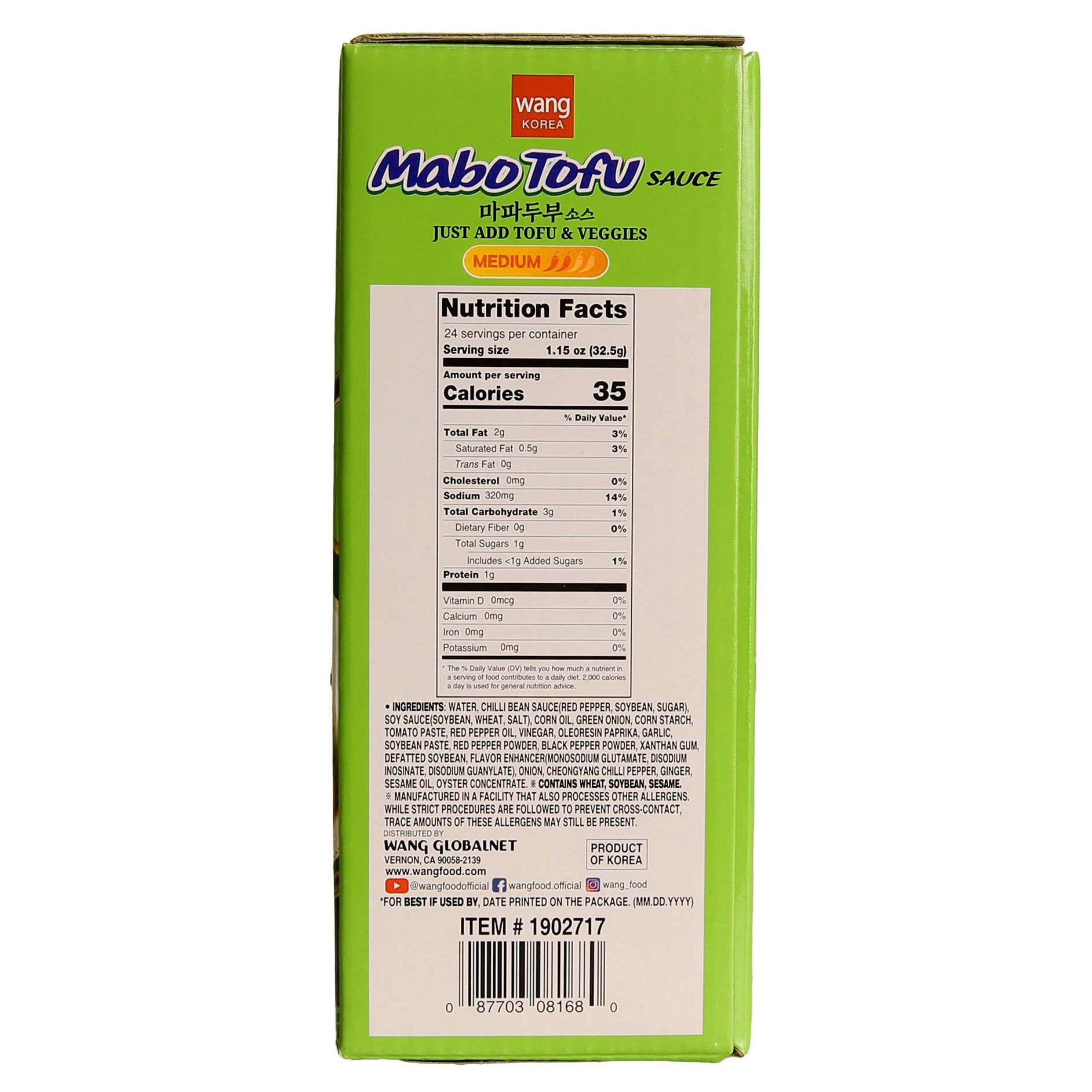 WANG KOREA MAPO TOFU SAUCE 6 PACK 4.58 OUNCES - $10.99 at Costco