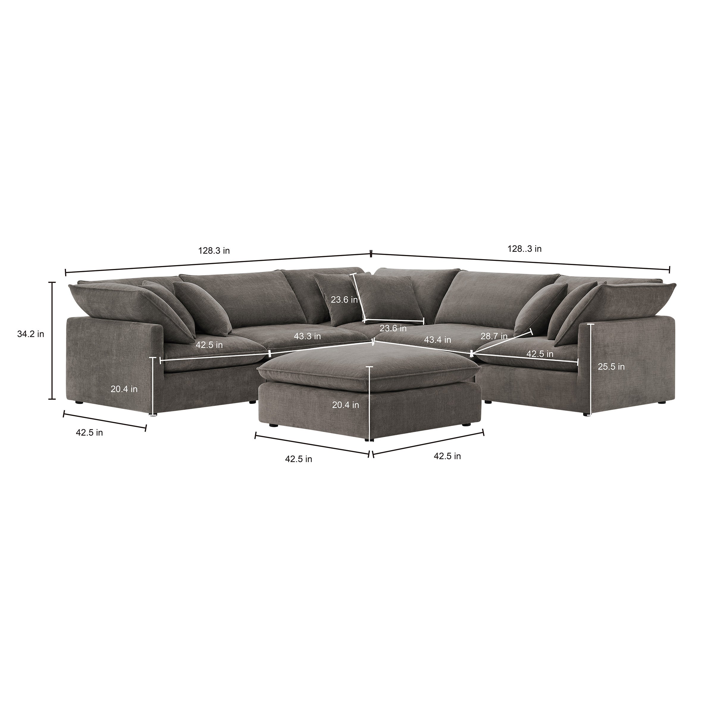Aiden & Ivy Mira 6-Piece Modular Fabric Sectional - $2399.99 at Costco