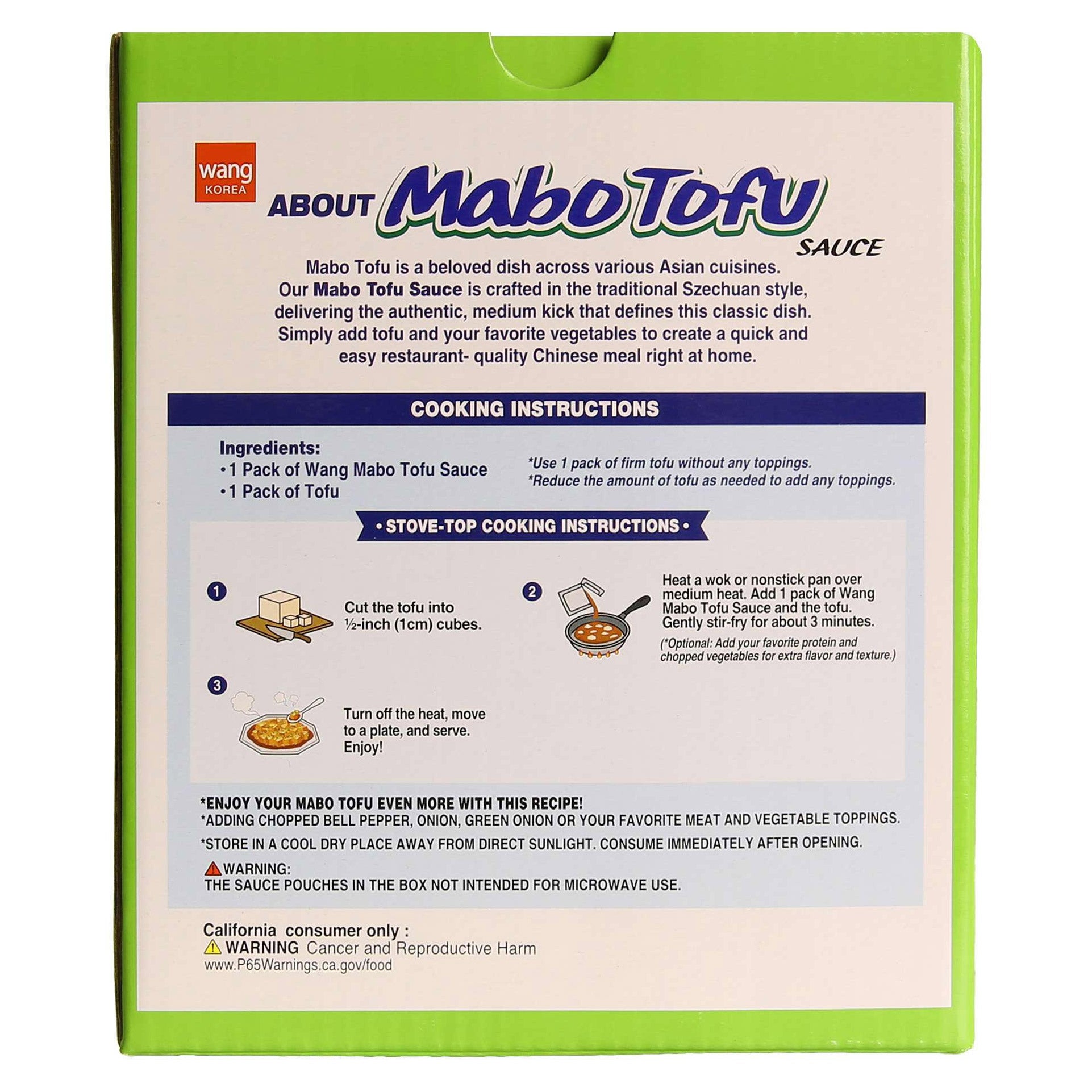 WANG KOREA MAPO TOFU SAUCE 6 PACK 4.58 OUNCES - $10.99 at Costco