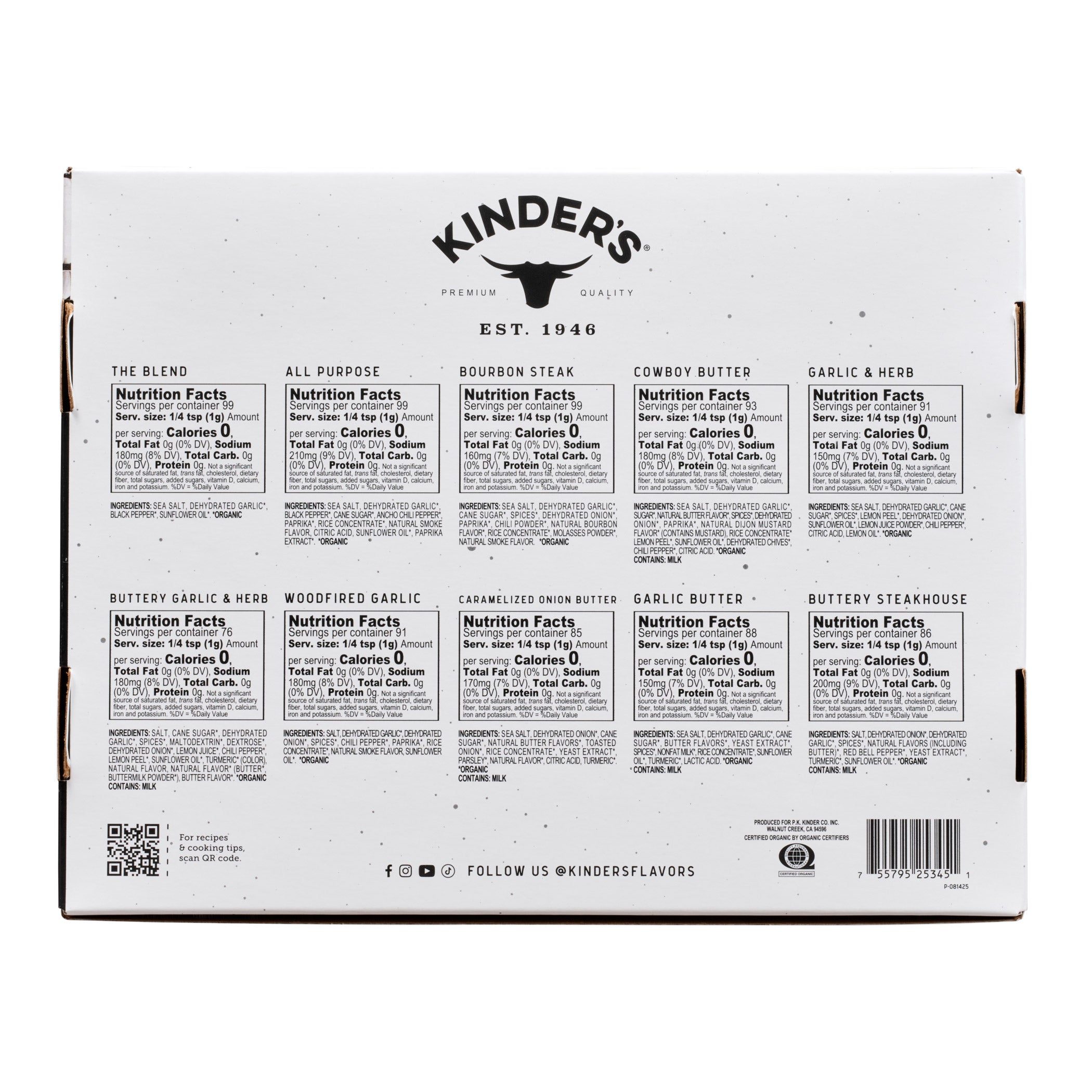 Kinder's Organic The Flavor Pack, 12 Bottles / 38.8 oz (2.43 lbs) - $9. ...