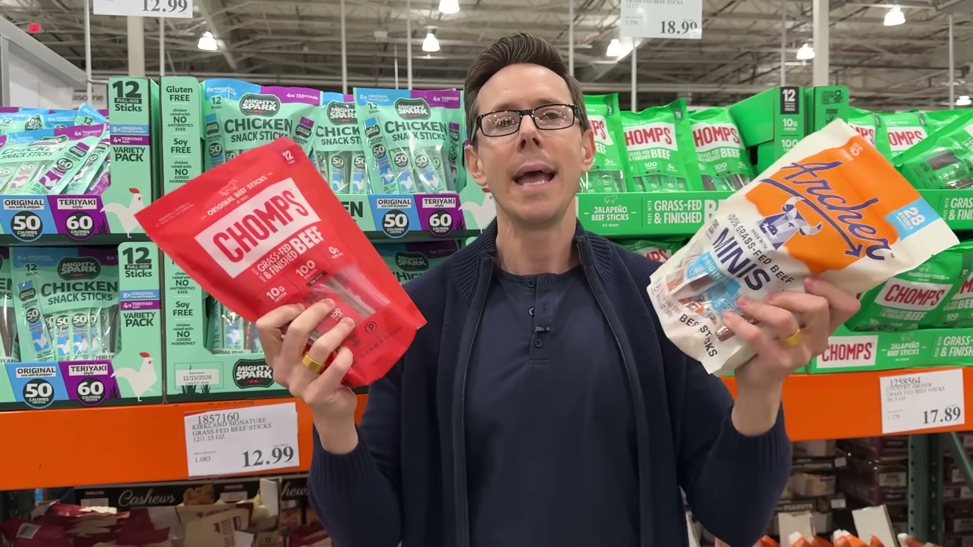 Chomps Original Grass Fed Beef Sticks, 12 CT - $17.99 at Costco