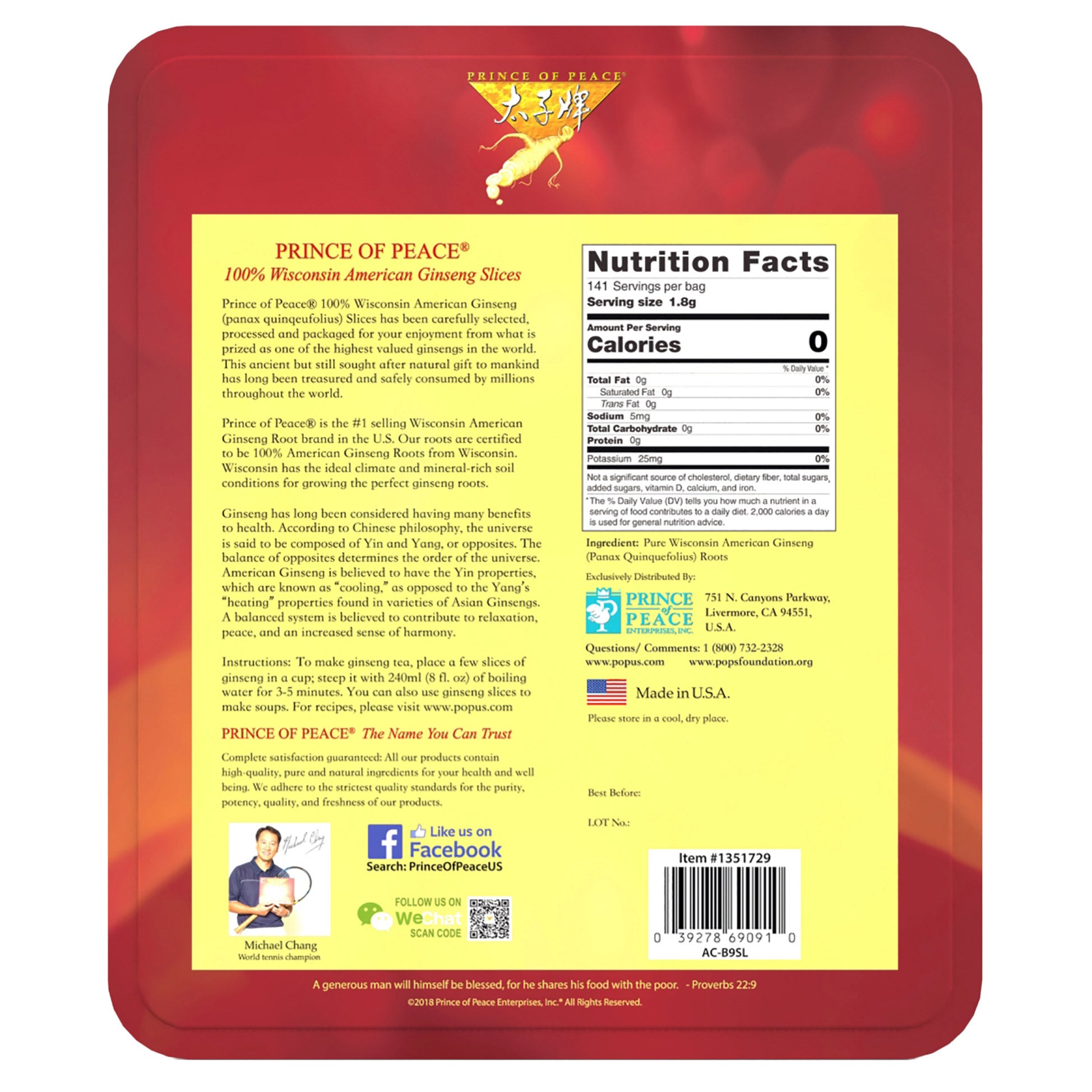 Prince of Peace Sliced Ginseng 9 oz (0.56 lbs) - $65.97 at Costco