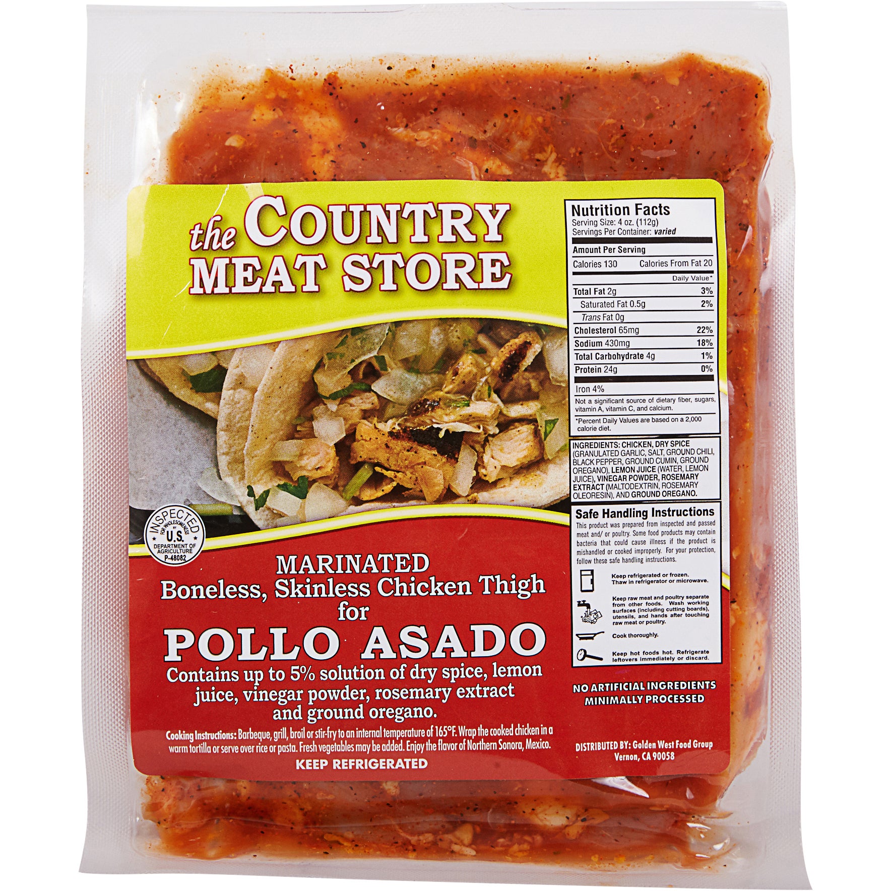 The Country Meat Store Marinated Pollo Asado Price Per Pound (#10601 ...