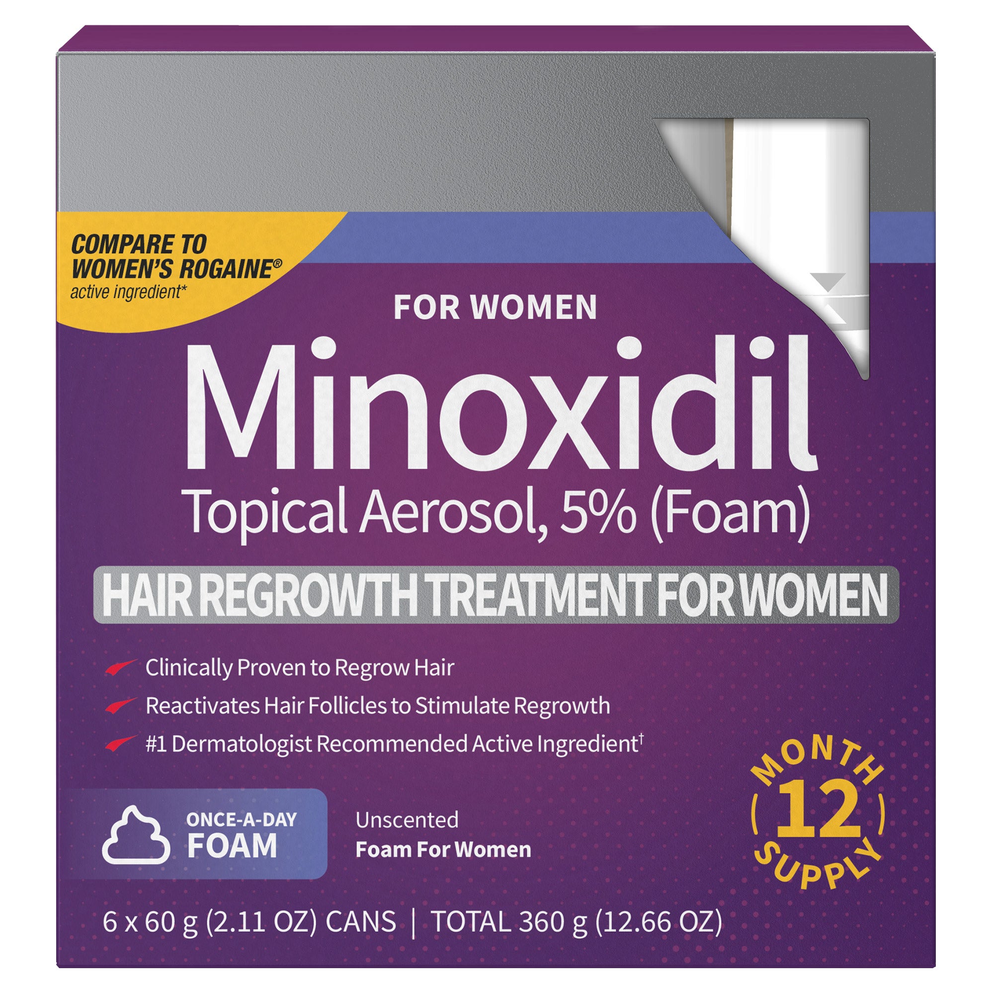 Women's Minoxidil by Perrigo Topical Foam 6-Pack, 2.11 oz Each ...