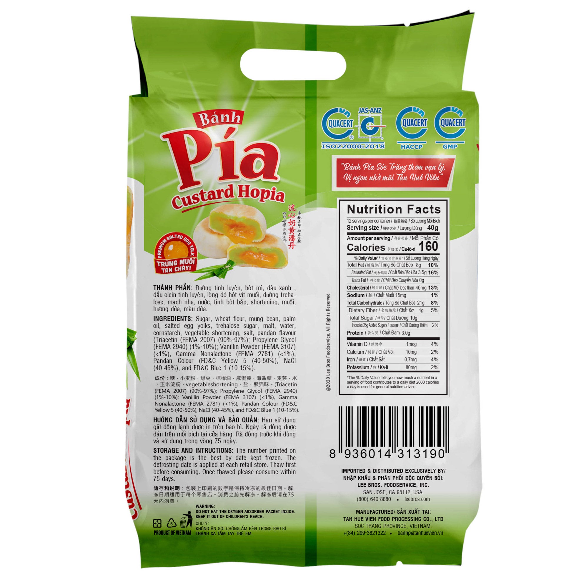 BANH PIA PANDAN CUSTARD HOPIA 12 PACKS 16.8 OUNCES - $7.79 at Costco