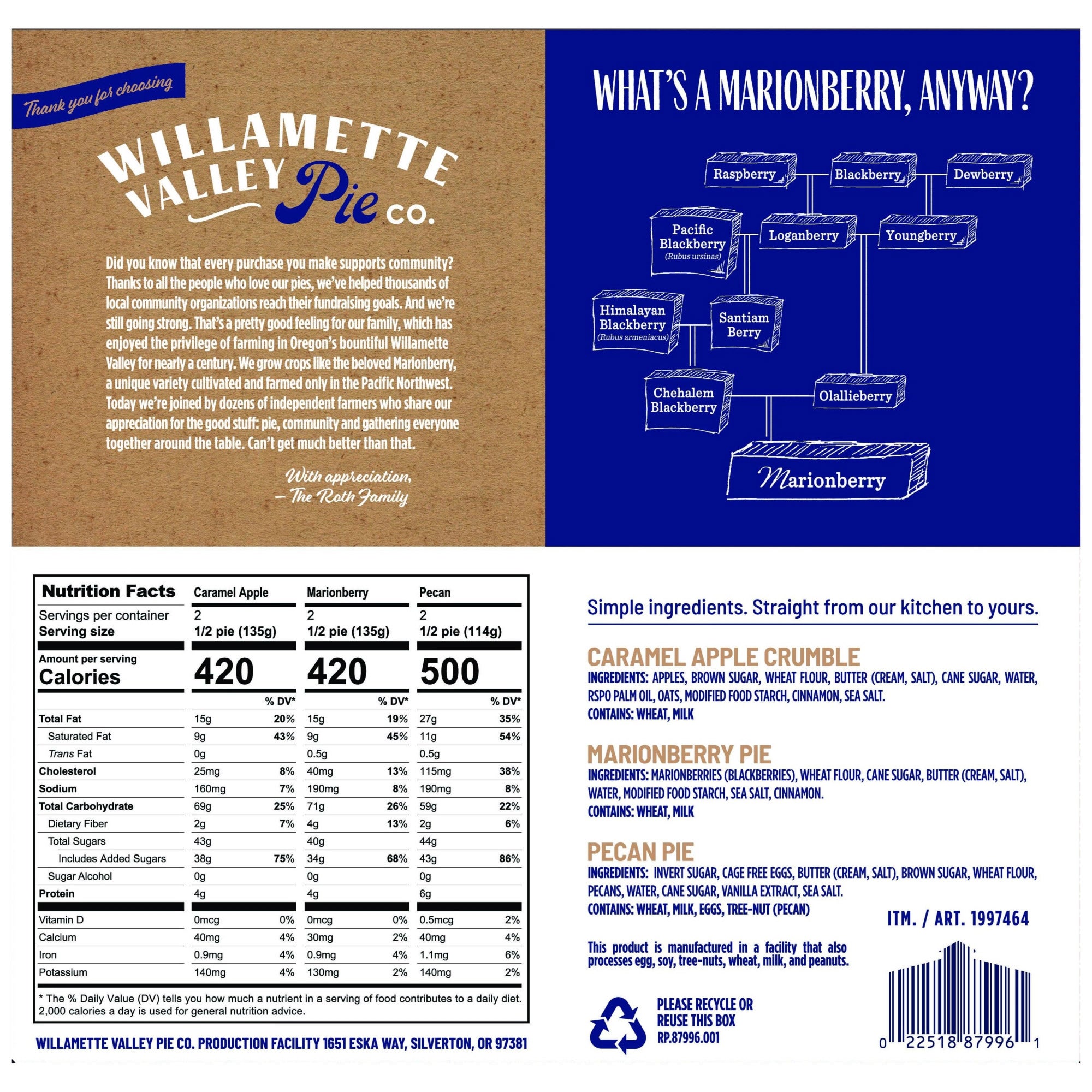 Willamette Valley Pies Mini Variety Pack 5" 4 Count 38 Ounces - $8.97 ...