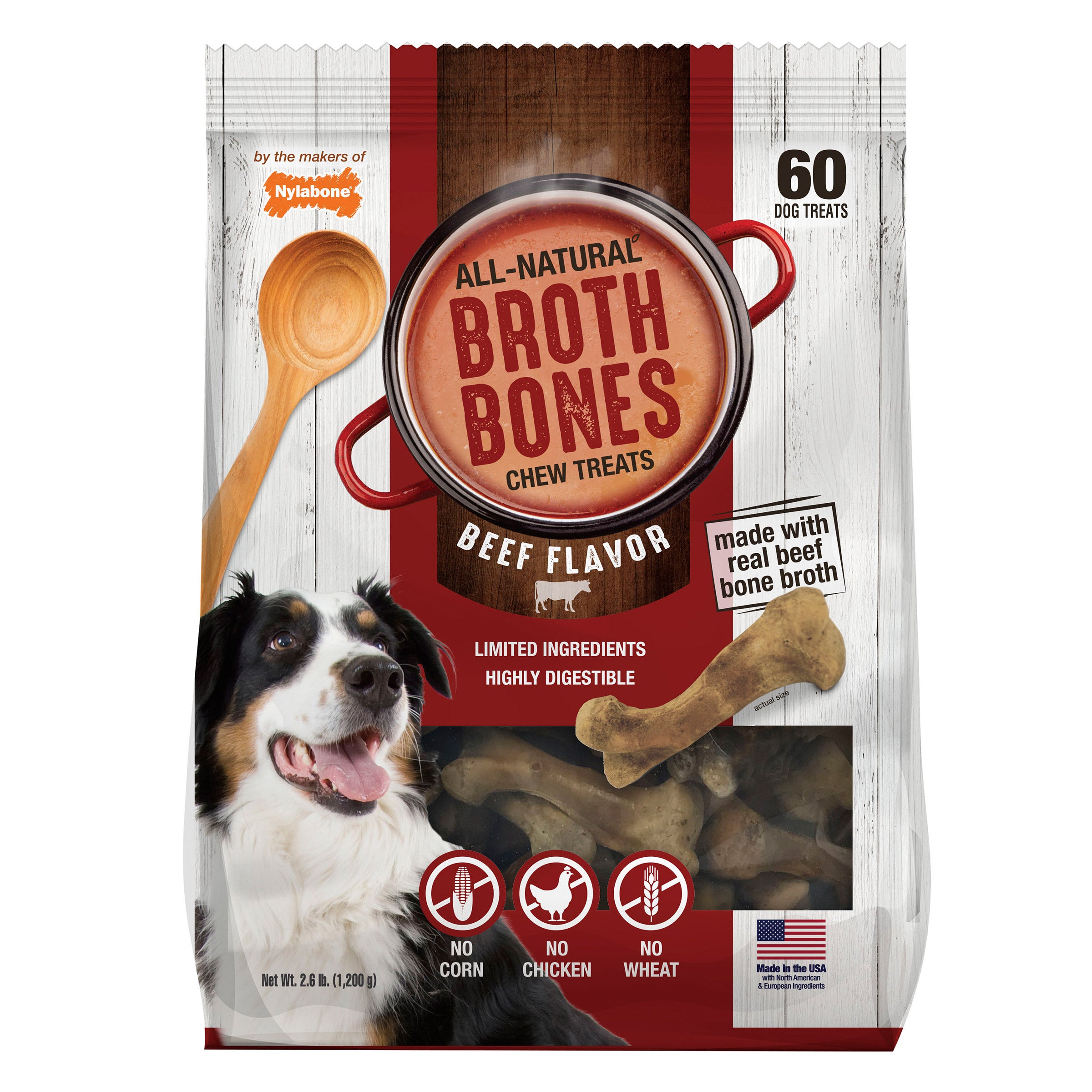 Nylabone Beef Broth Bones 60 ct. (2.6 lbs) (#1850603) - $12.49 (down ...