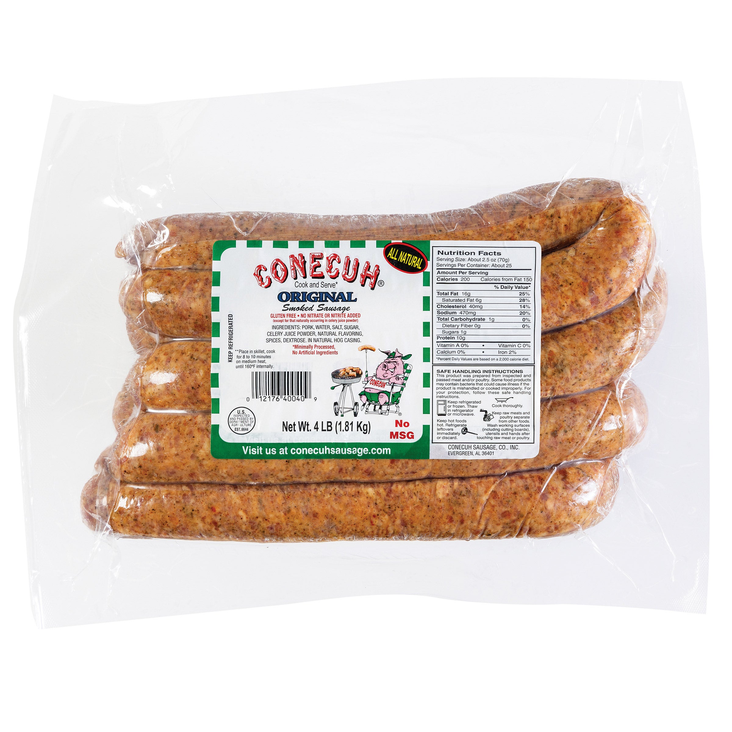Conecuh All Natural Sausage 4 lbs (#569066) - $18.89