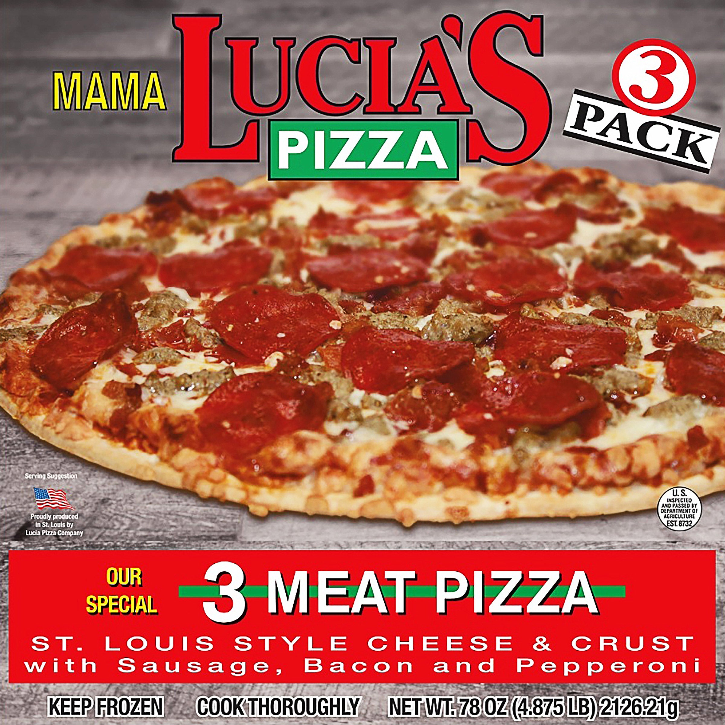 Mama Lucia's St. Louis Style Mega Meat Pizza 3-Pack (#1134093) - $16.99