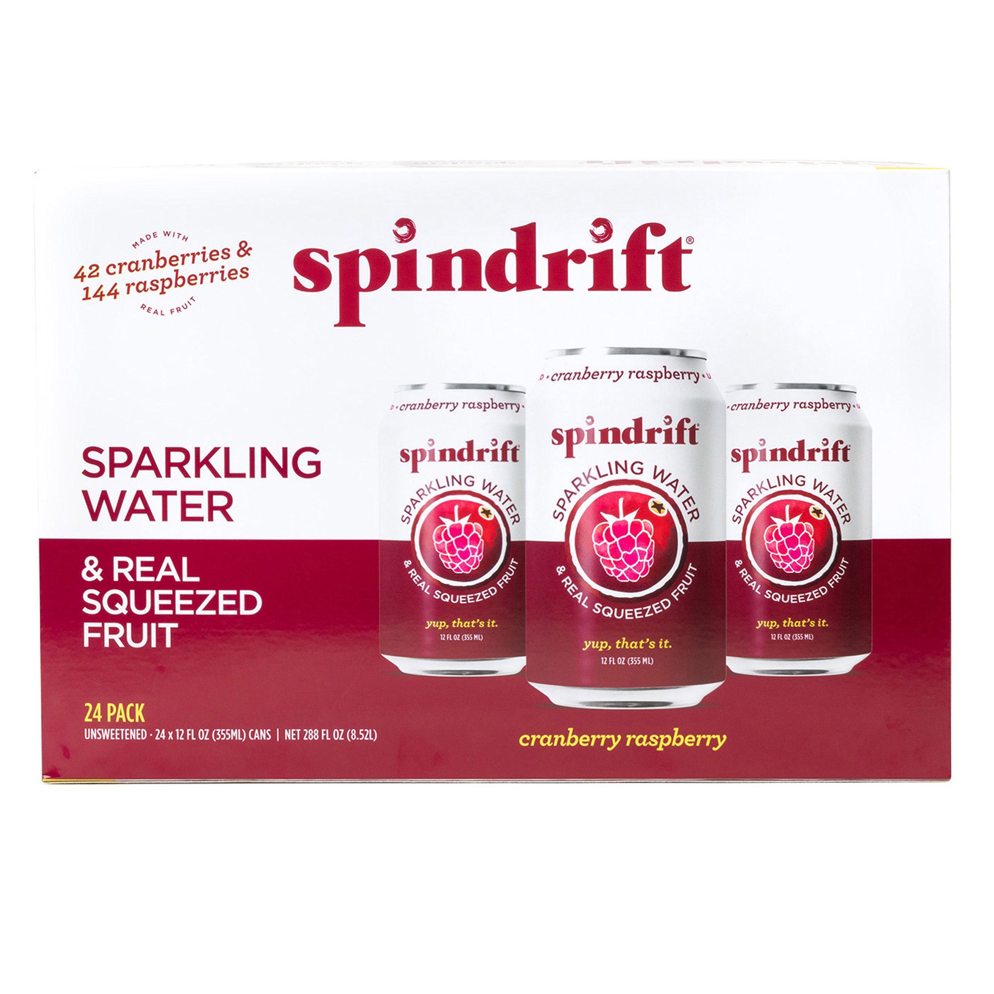 Spindrift Sparkling Cranberry Raspberry 24-Pack, 12 oz Cans (#1481450 ...