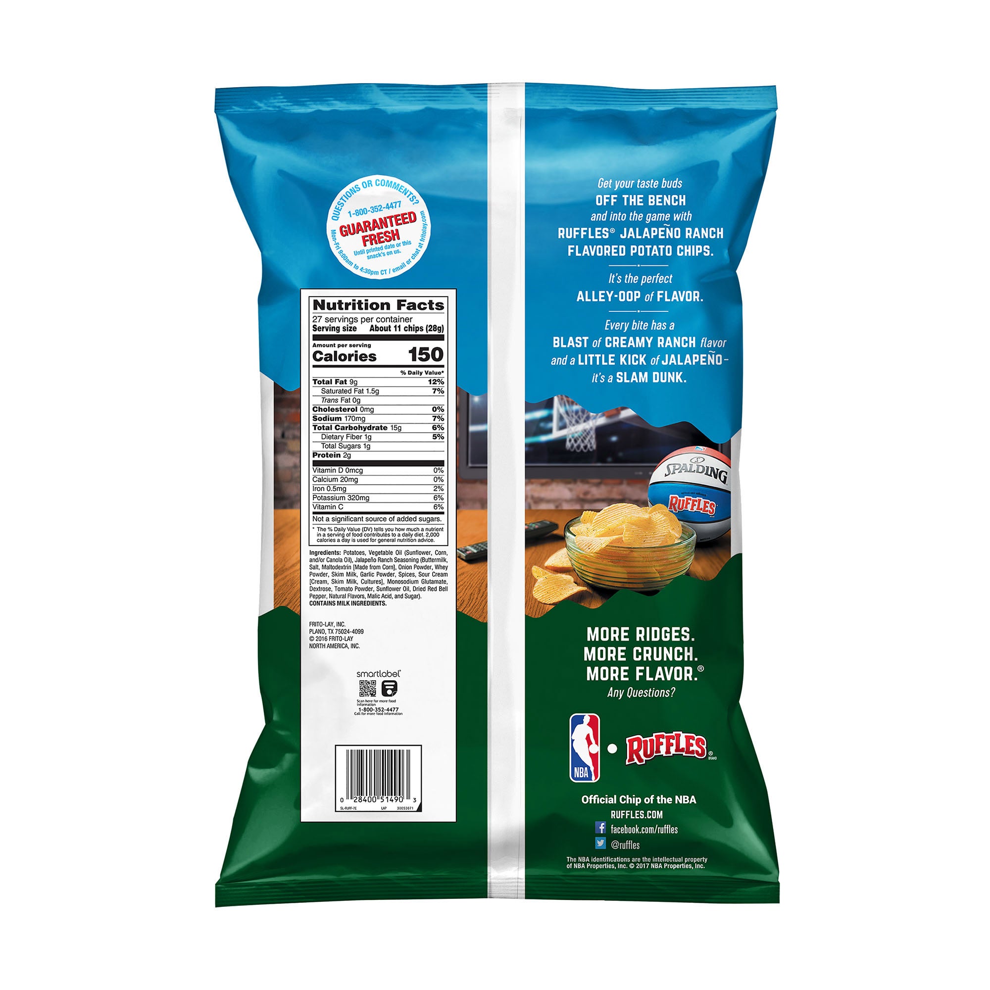 Ruffles Jalapeño Ranch Flavored Potato Chips 27 oz - $3.97 at Costco