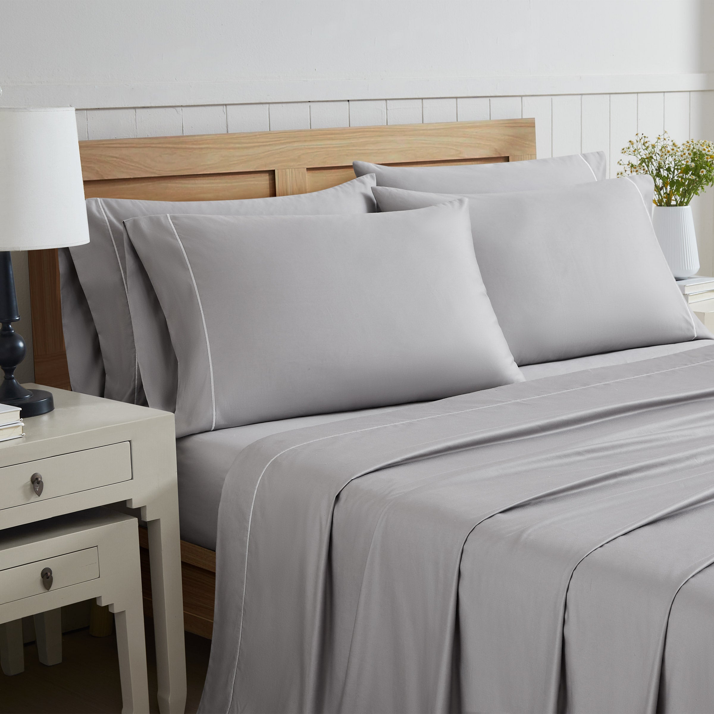 Highland Park 1000 Thread Count 6-Piece Sheet Set - Gray Queen ...