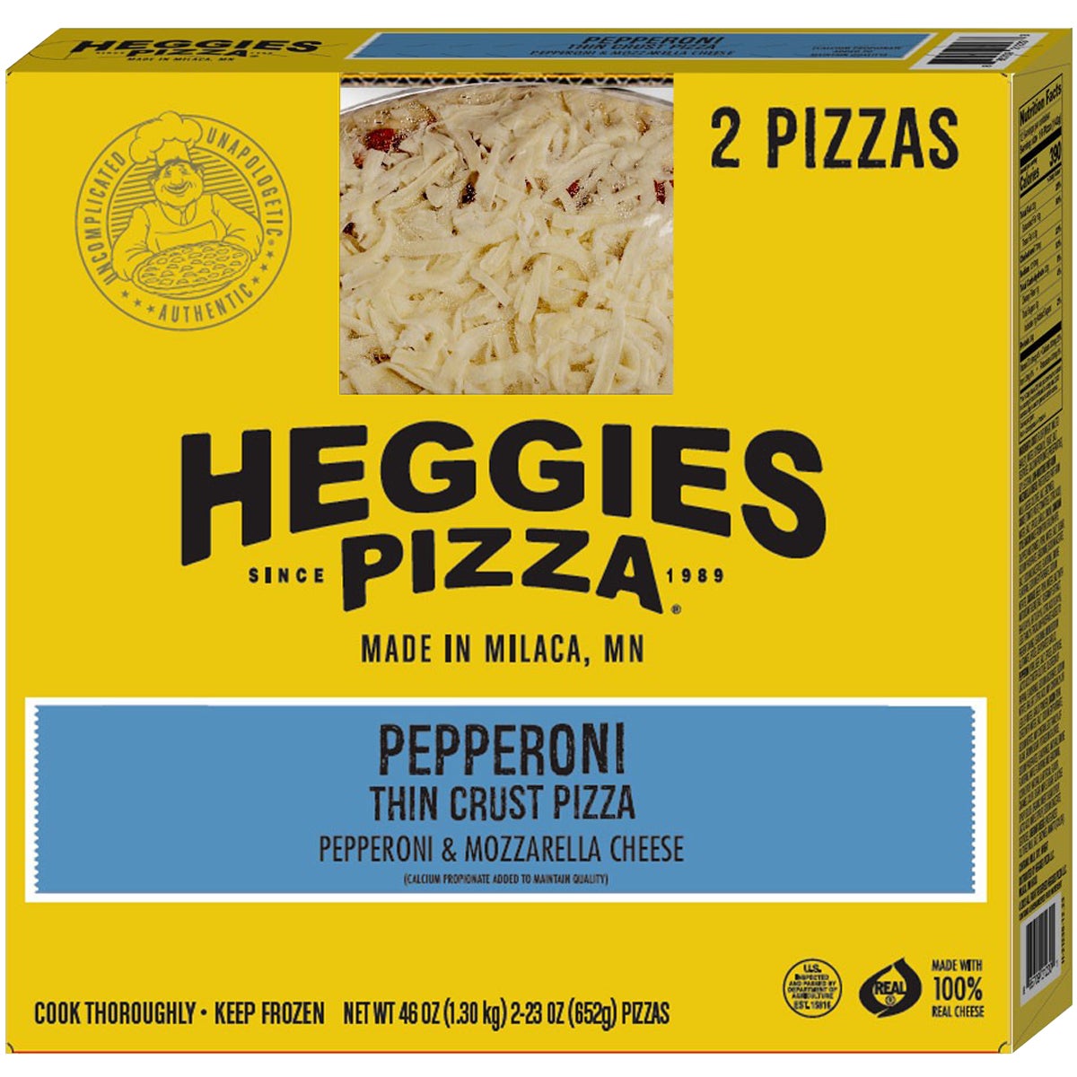 Heggies Pepperoni Pizza, Thin Crust, 2 Count Box (#1828914) - $15.99 ...