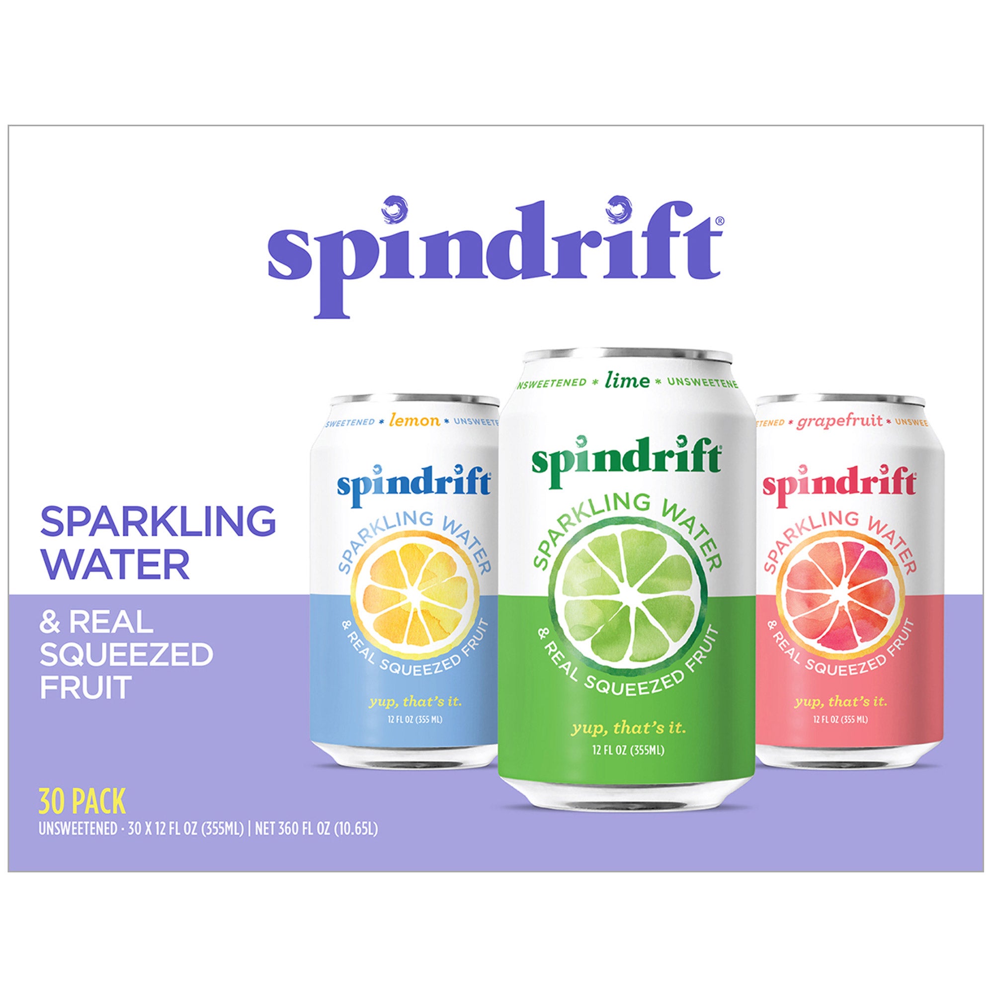 Spindrift Sparkling Water Variety Pack, 30 x 12 FL OZ - $12.97 at Costco