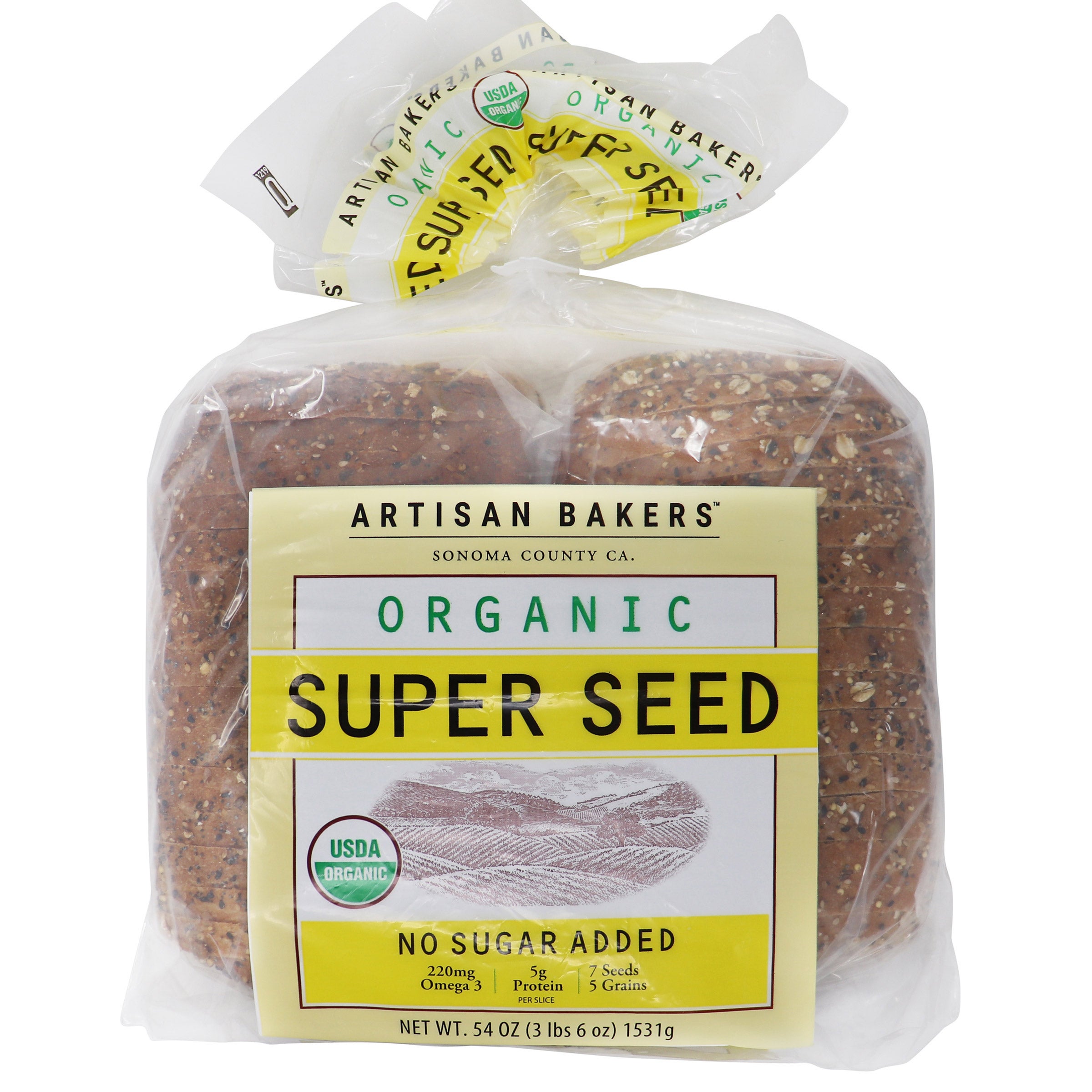 Organic Artisan Bakers Super Seed Bread, 2 Pack, 27 Ounces Each ...