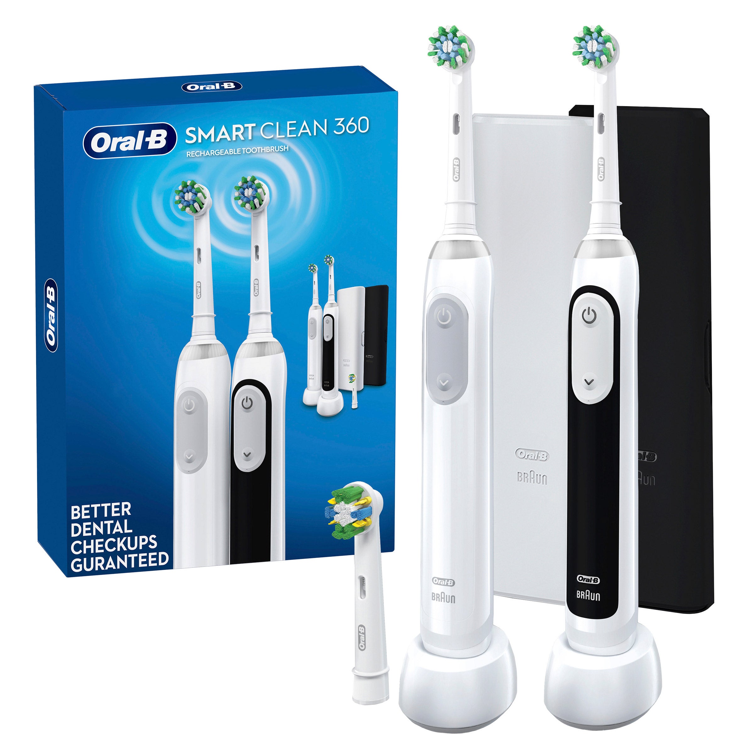 Oral B Smart Clean 360 Rechargeable Toothbrushes 2 Pack