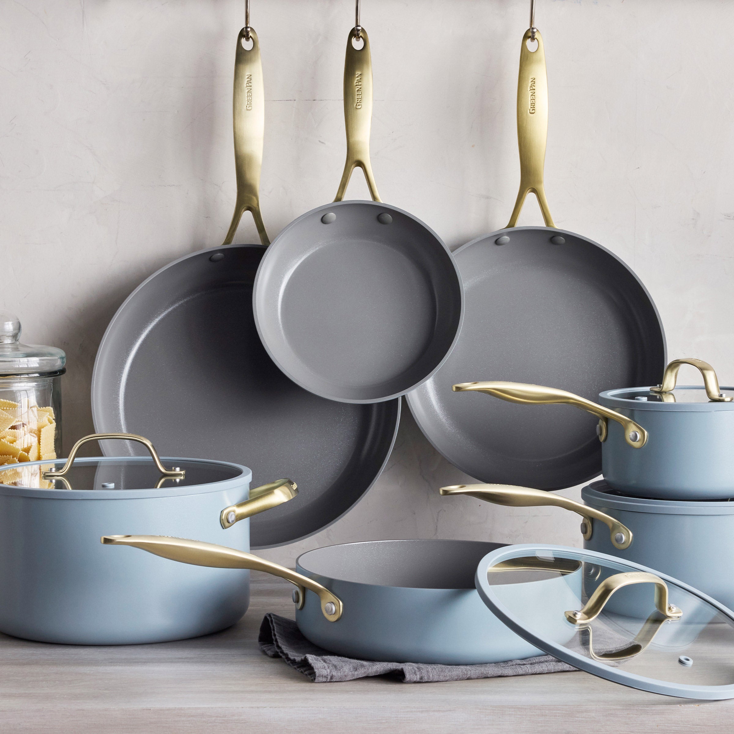 GreenPan Jewel Ceramic Non-Stick 11-Piece Cookware Set - $169.99 at Costco