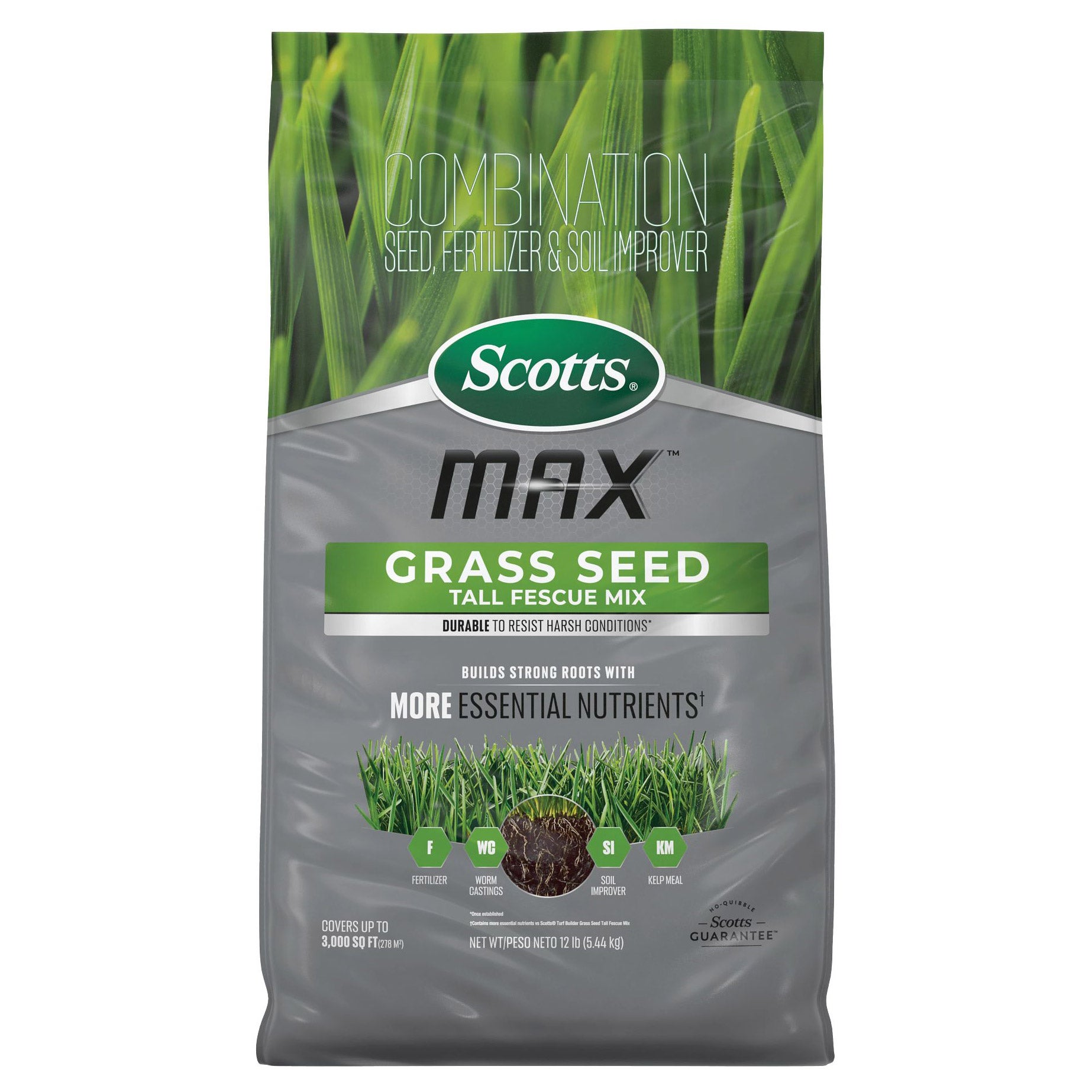 Scotts Max Grass Seed Tall Fescue Mix 12 lbs (#1855845) - $47.99