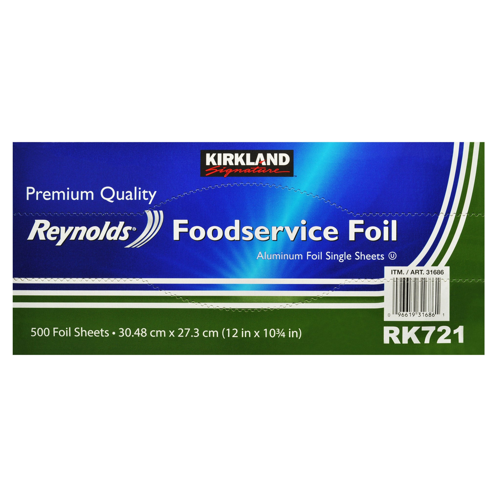 Kirkland Signature Aluminum Foil Single Sheets, 12"L x 10.75"W, 500 CT ...