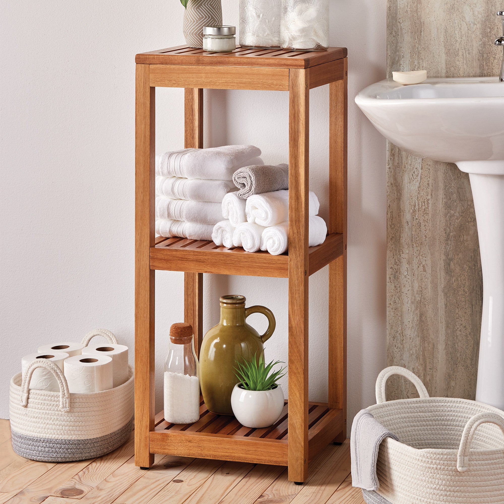 Mesa 3-Tier Acacia Wood Stand - $29.99 at Costco