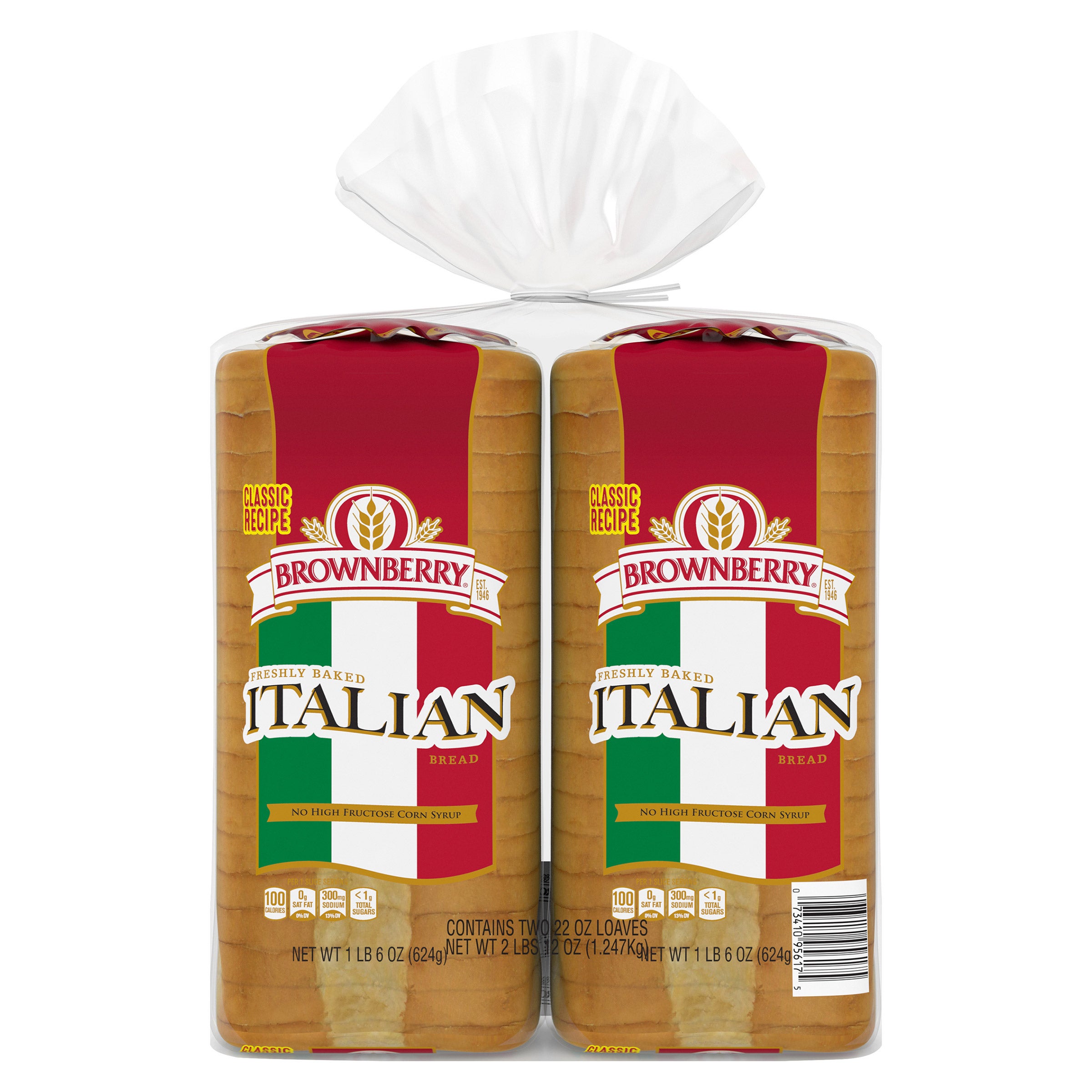 Brownberry Italian Bread, 2 Loaves / 22 oz Each (#541292) - $4.79