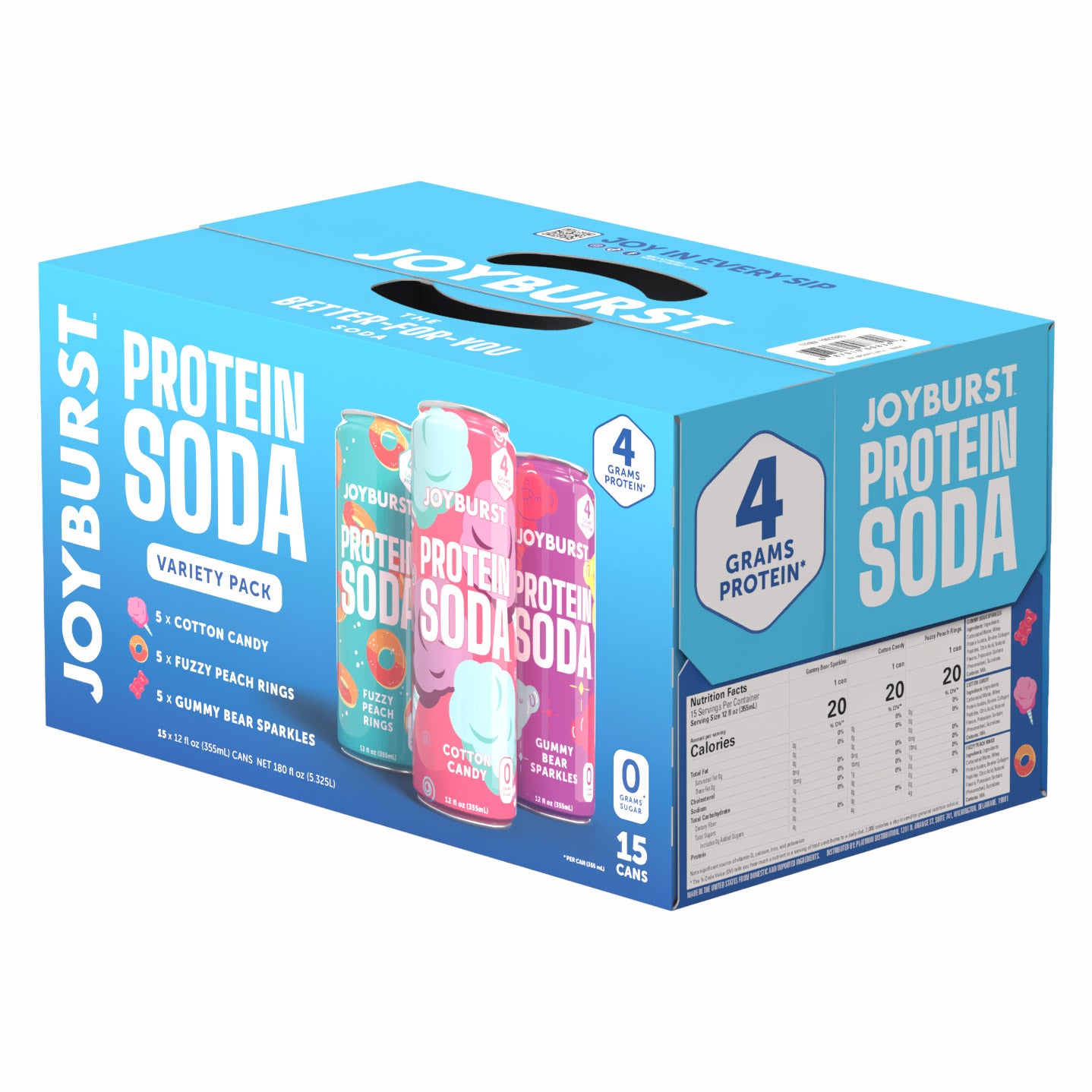 Joyburst Protein Soda Variety Pack, 15 x 12 oz Cans - $6.97 at Costco