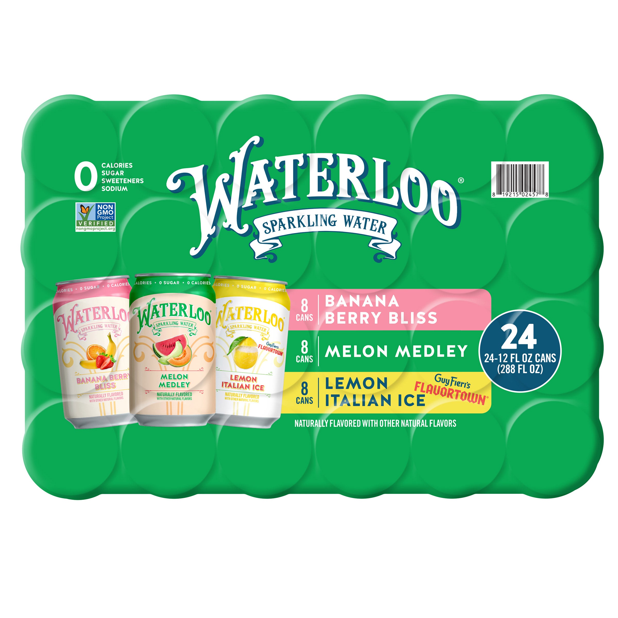 Waterloo Sparkling Water Variety Pack, 24 ct / 12 oz (#2022498) - $10.99