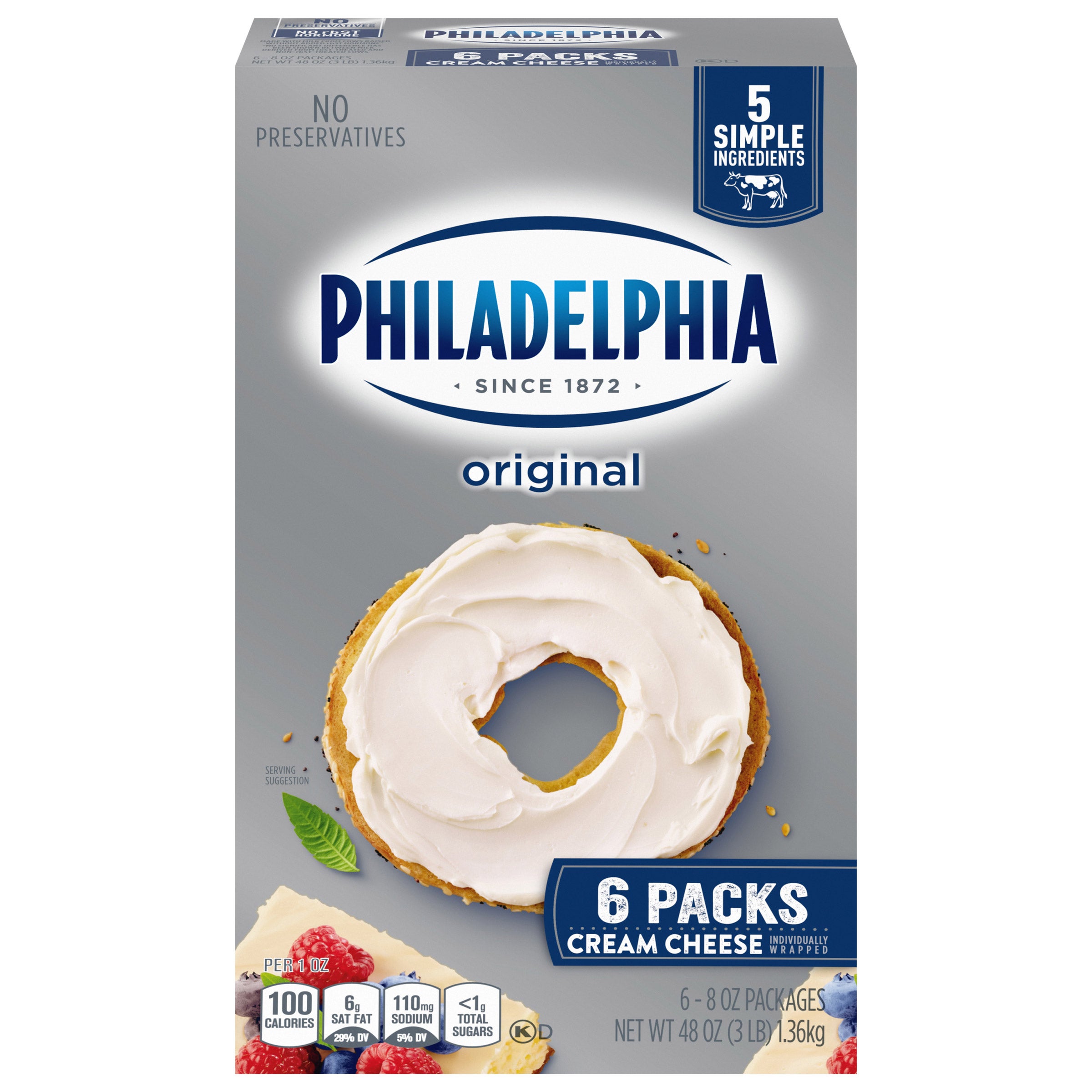 Philadelphia Cream Cheese, 6 x 8 oz (#4893) - $9.99 (down from $11.59)