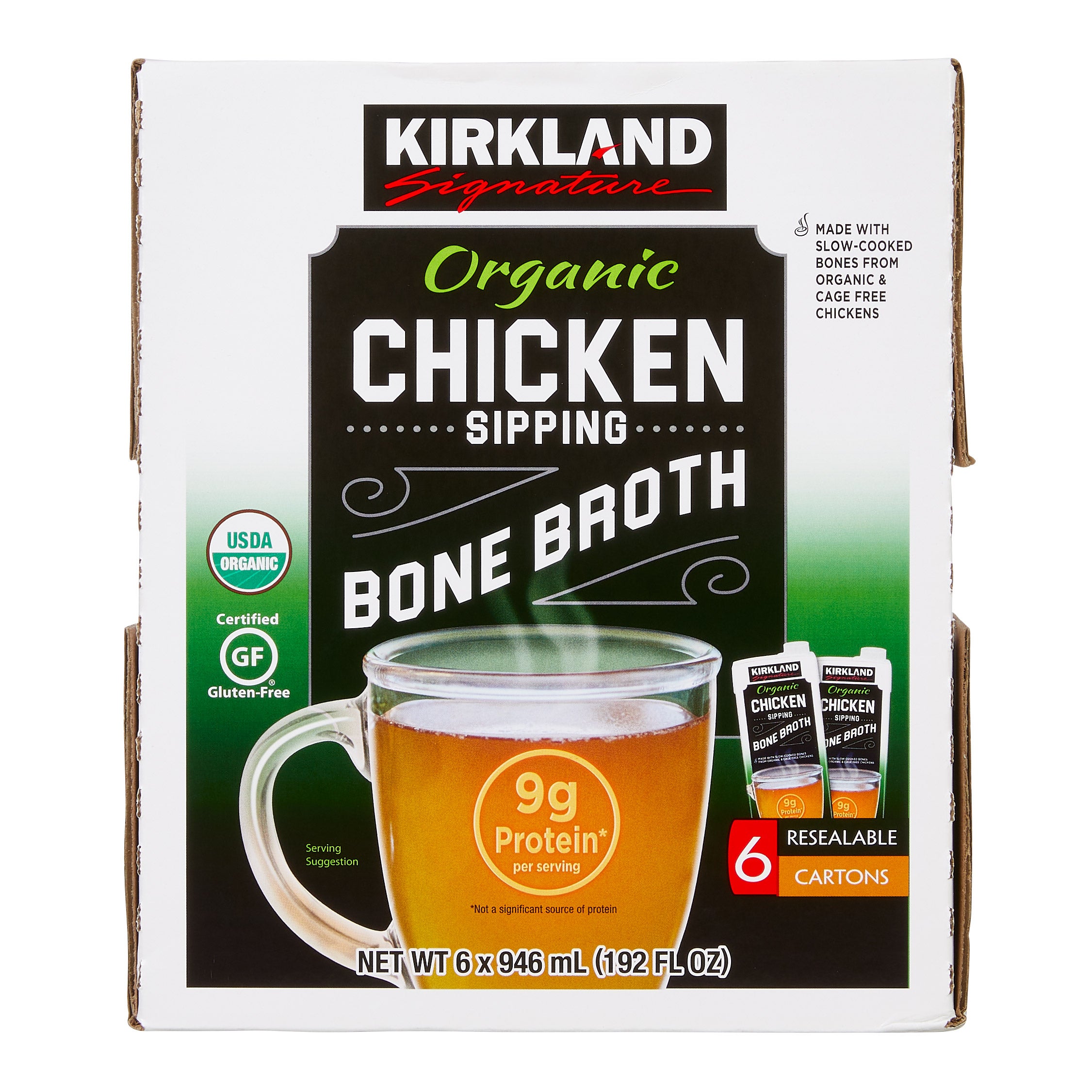Kirkland Signature Organic Chicken Bone Broth 6/32 fl oz (#1452258 ...