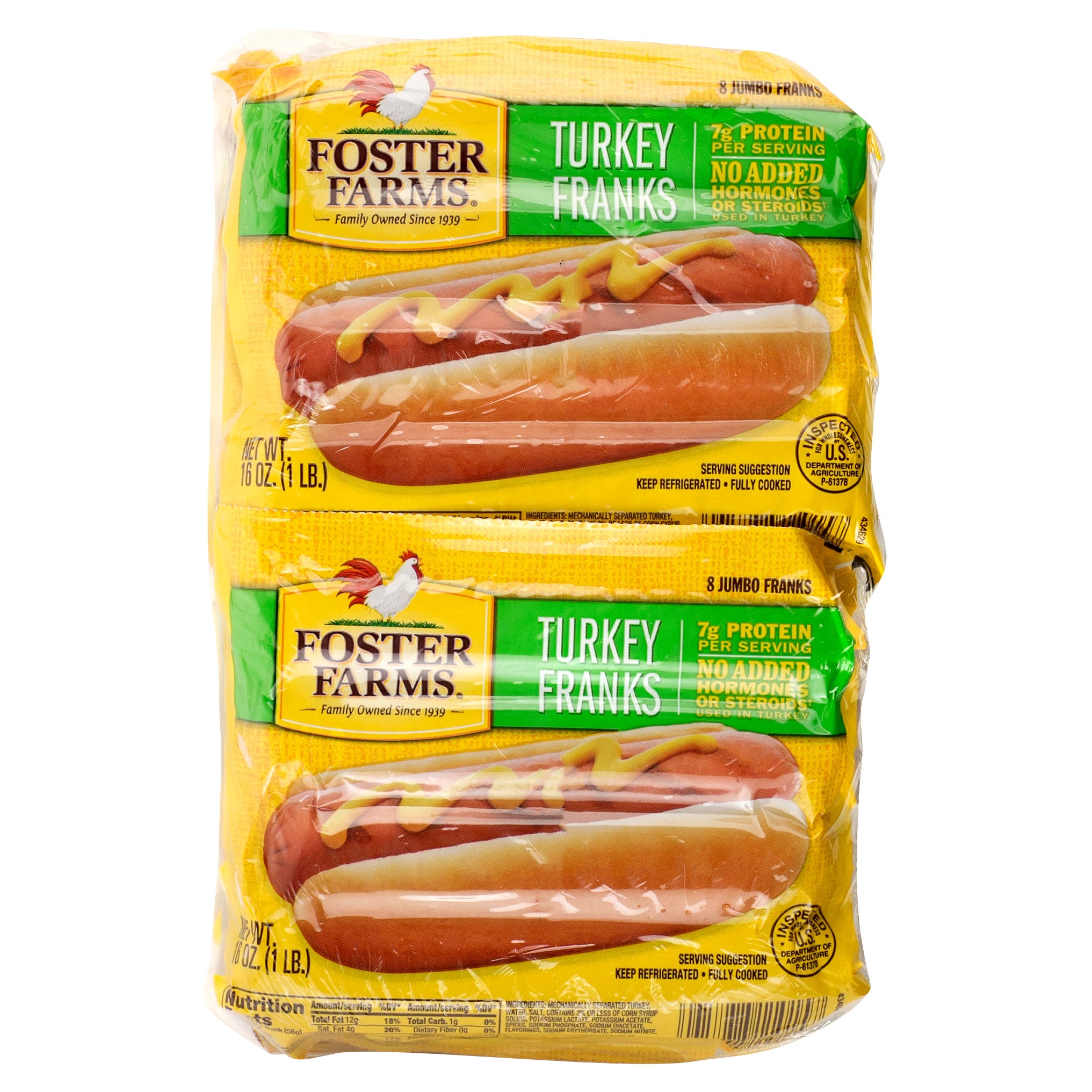 Foster Farms Turkey Franks 6 lbs (#13334) - $8.89