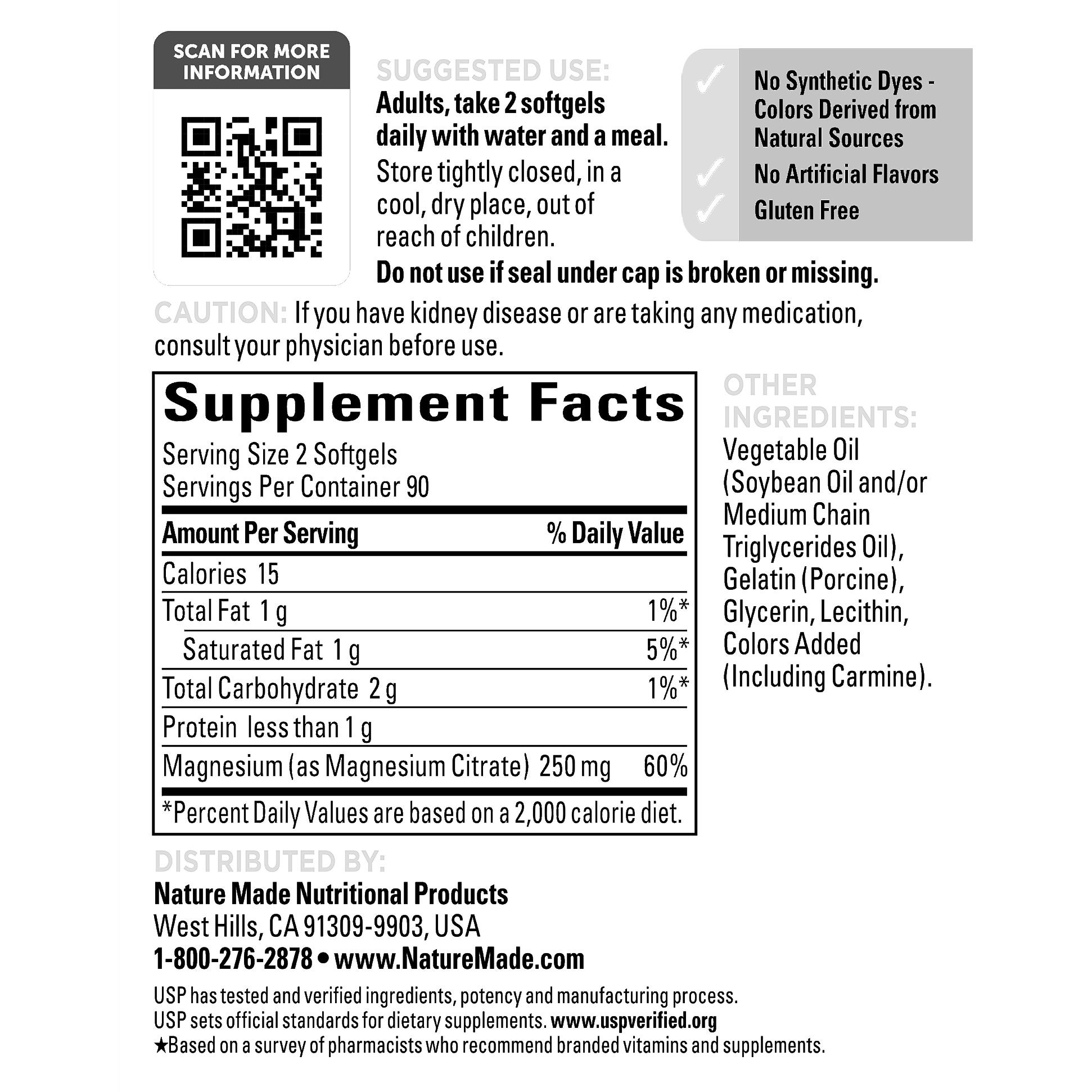 Nature Made Magnesium Citrate 250mg, 180 Softgels - $17.99 at Costco