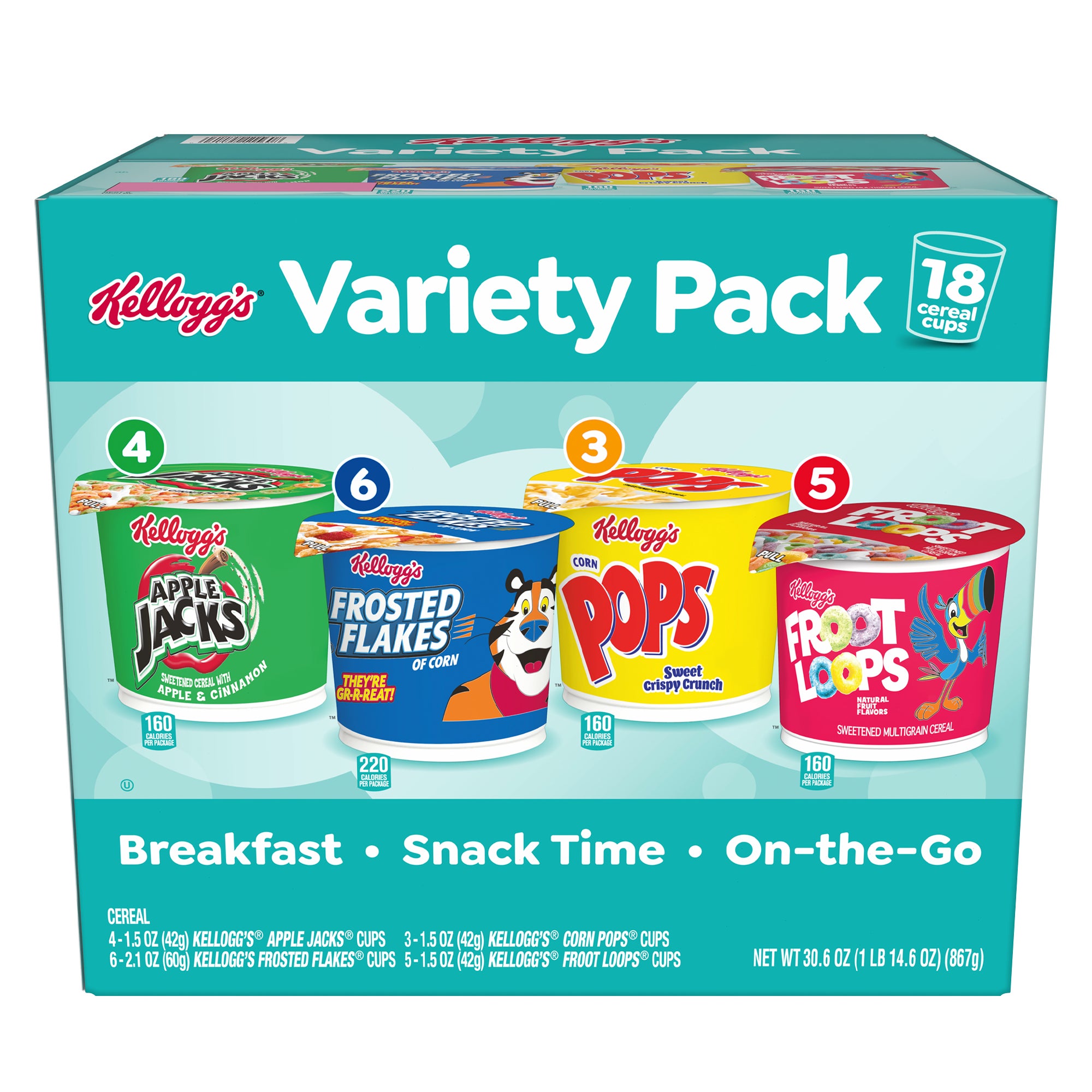 Kellogg's Cereal Cup Variety Pack, 18 Count (#2014207) - $9.99 (down ...