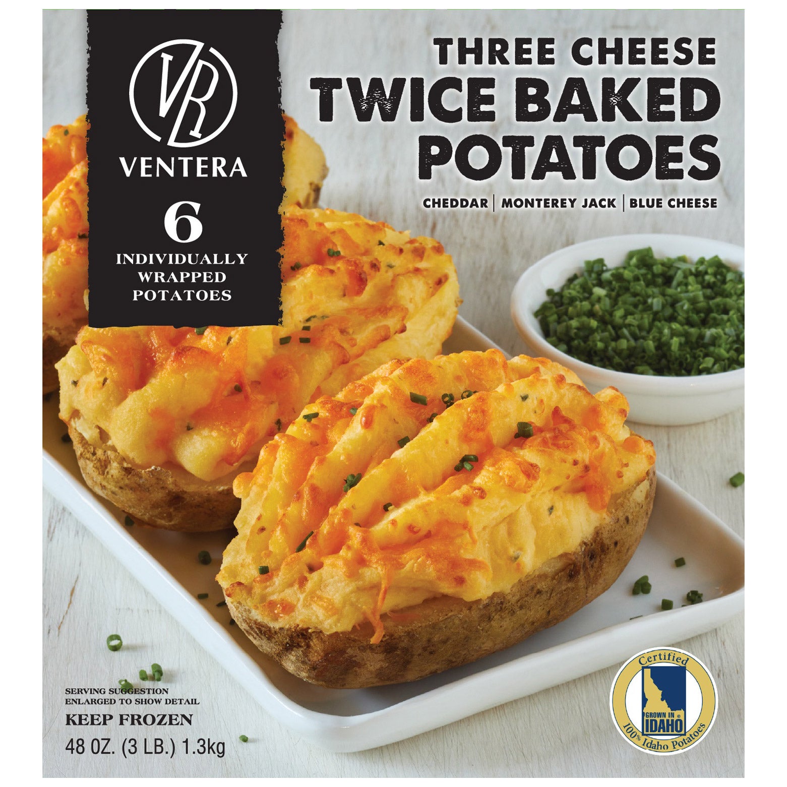 Ventera Three Cheese Twice Baked Potatoes, 6/8 oz (#1991586) - $12.99