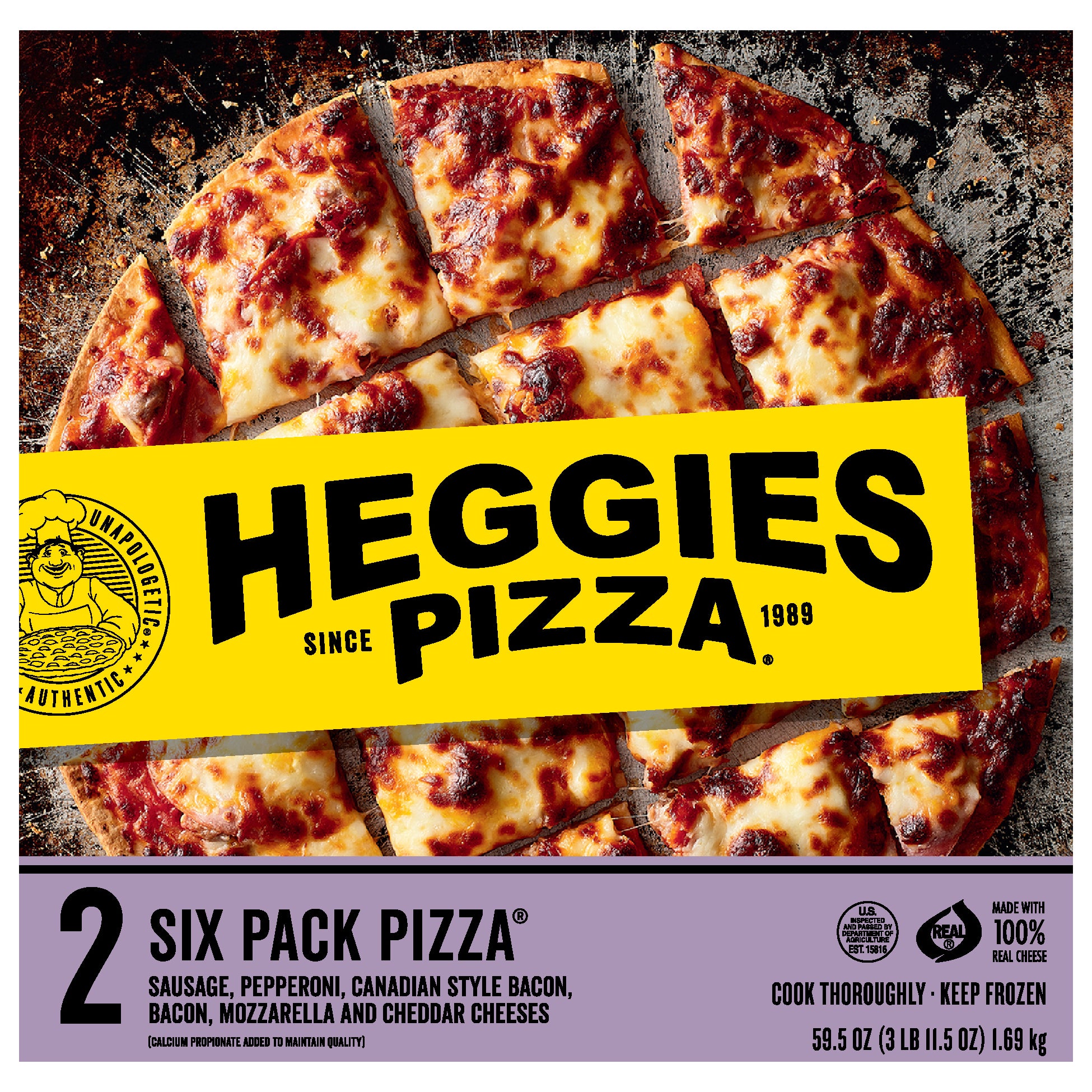 Heggies Six Pack Pizza Four Meat 2 Count Box (#1280893) - $6.97 (down ...