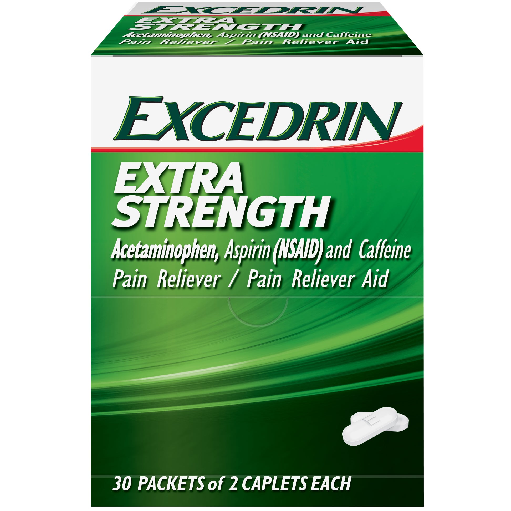 Excedrin Extra Strength Caplets, 2 per Pouch, 30 Count (#4861500) - $8.99