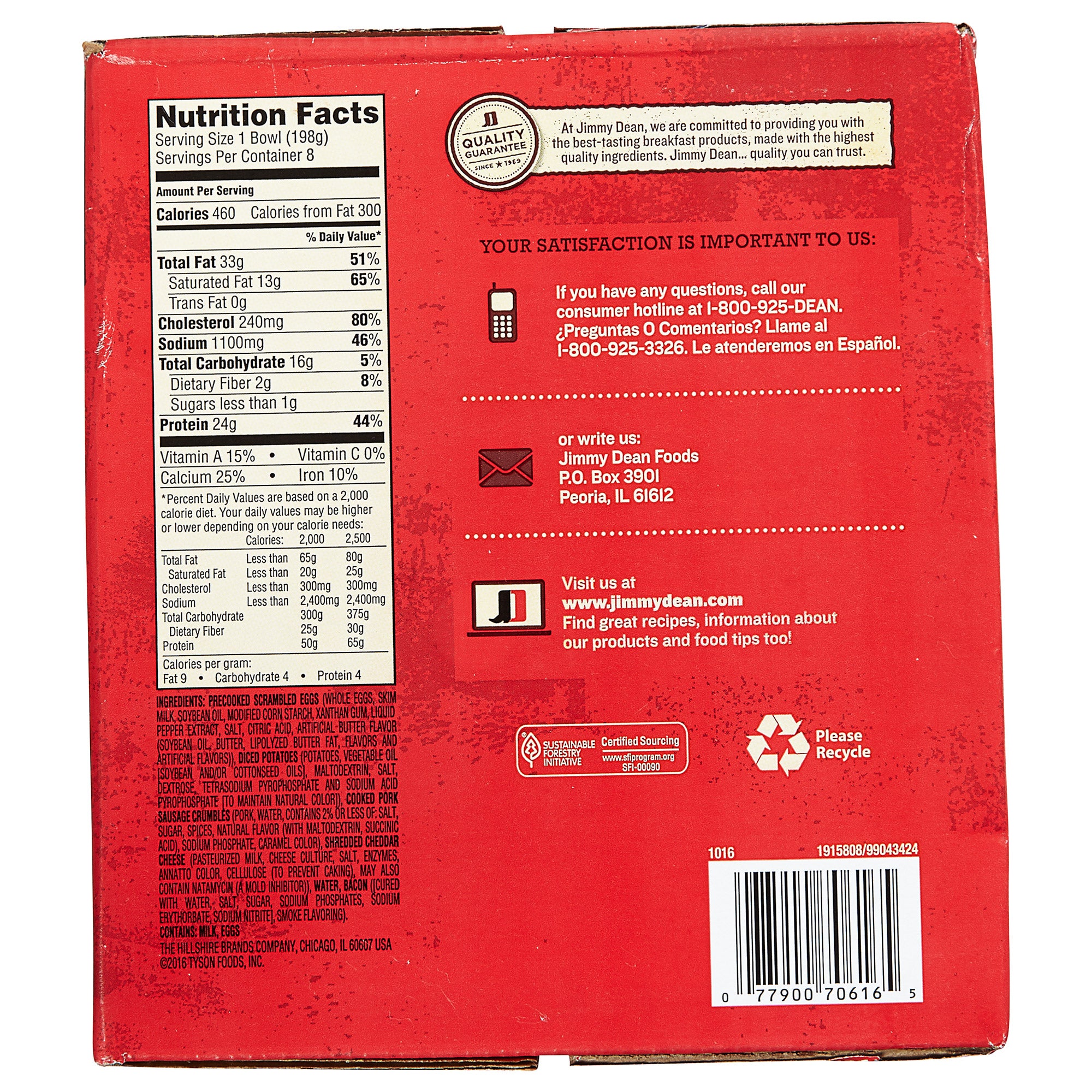 JIMMY DEAN BREAKFAST BOWL 8/7 OZ - $13.69 at Costco