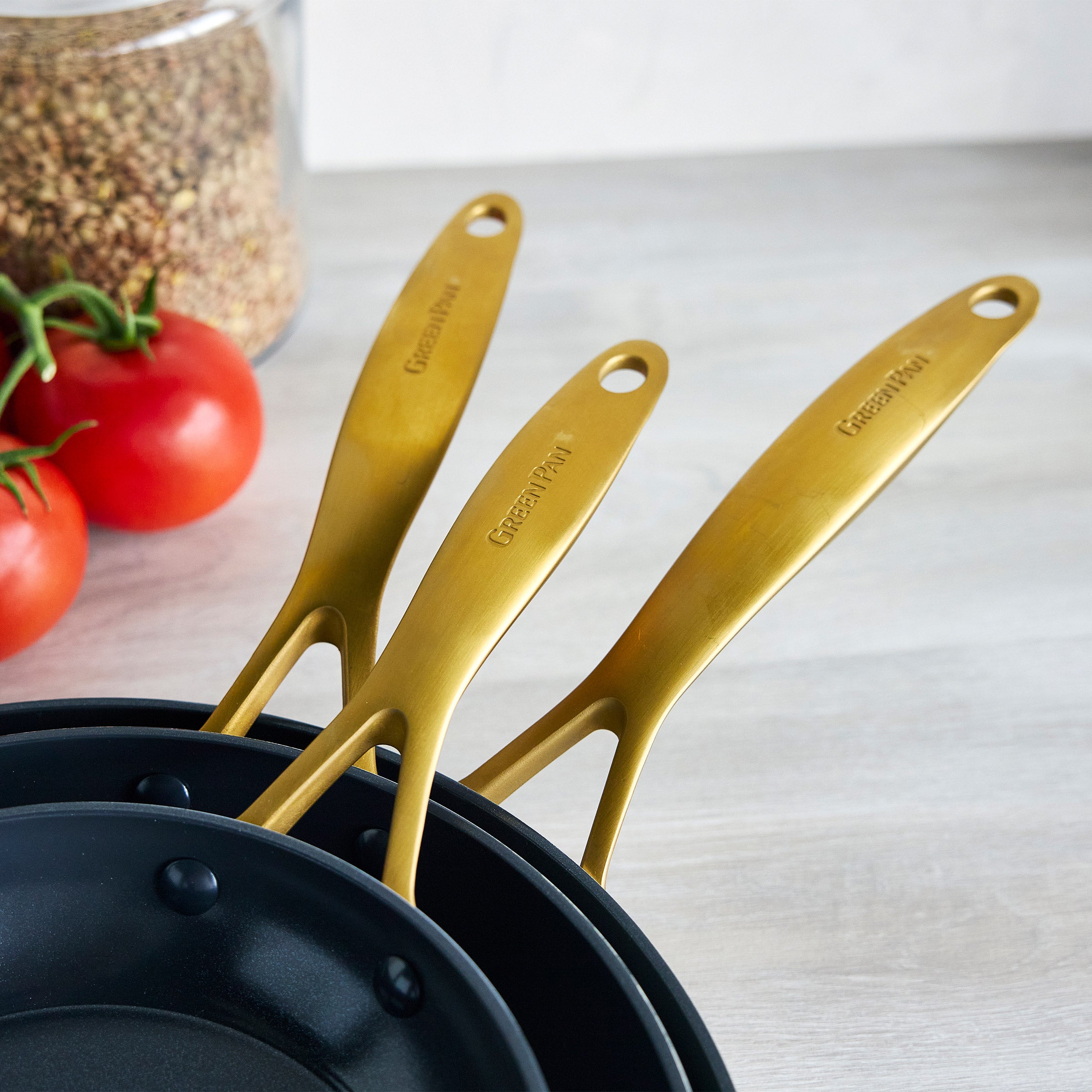 GreenPan Jewel Pro Ceramic Non-Stick Skillets 3-Piece - $39.97 at Costco