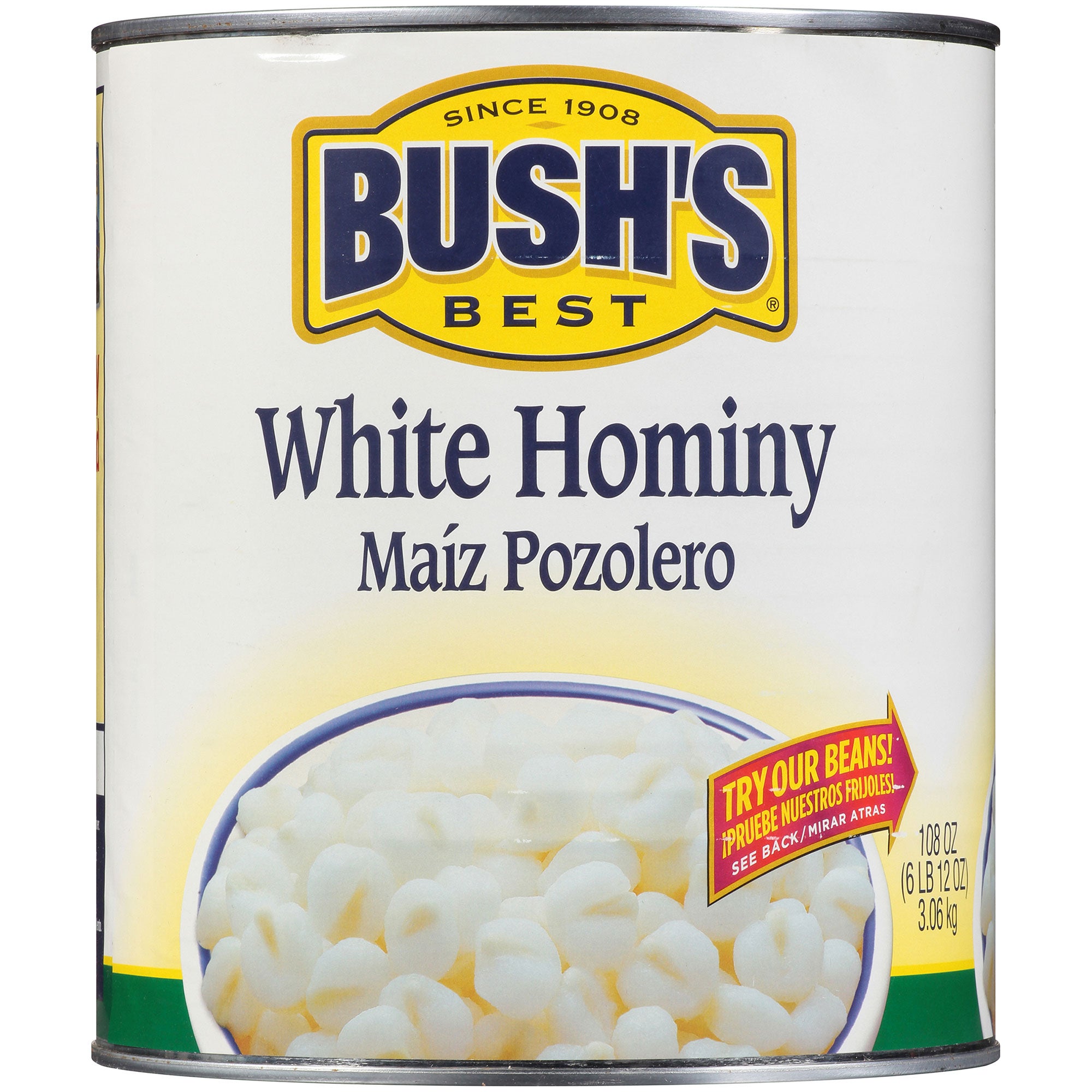 Bush's Best White Hominy #10 Can (#742266) - $5.49 (down from $5.99)