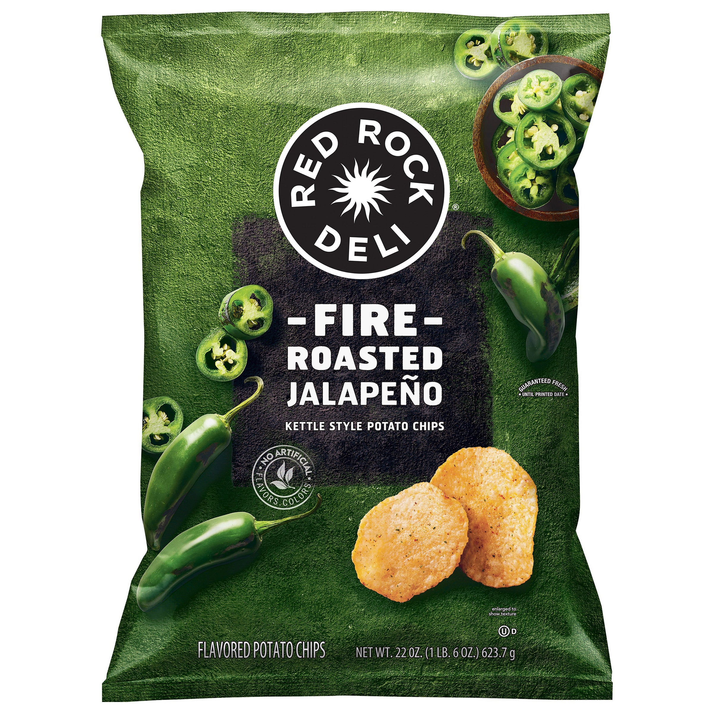 Red Rock Deli Fire Roasted Jalapeno Kettle Chips 22 oz (#1418225) - $7.99