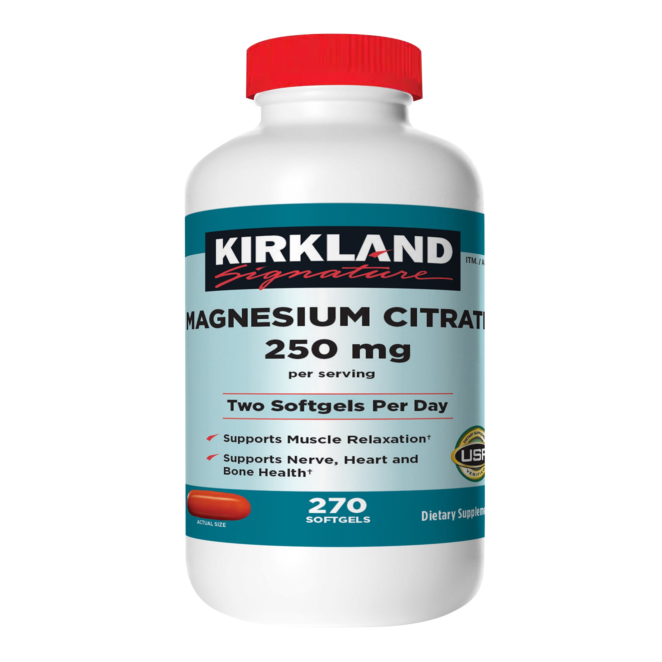 Kirkland Signature Magnesium Citrate 250mg, 270 Softgels (#1708925 ...