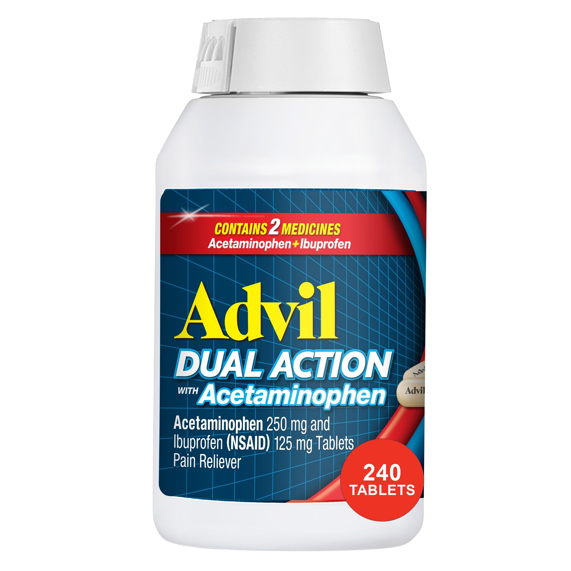 Advil Dual Action with Acetaminophen Caplets, 240 Count (#1993403 ...