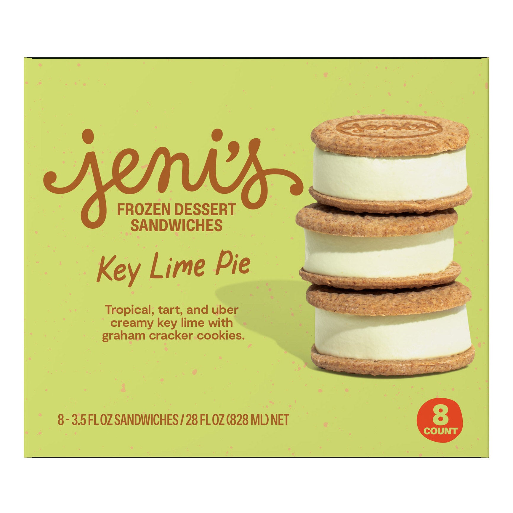 Jeni's Key Lime Pie Ice Cream Sandwich 8-Pack (3.5 oz each) (#2032845 ...