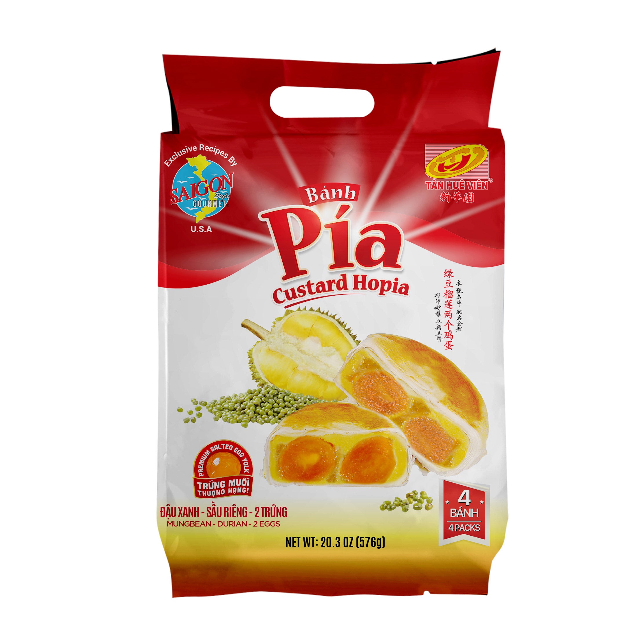 Banh Pia Custard Double Yolk 4 Packs 20.3 Ounces (#1528793) - $8.99