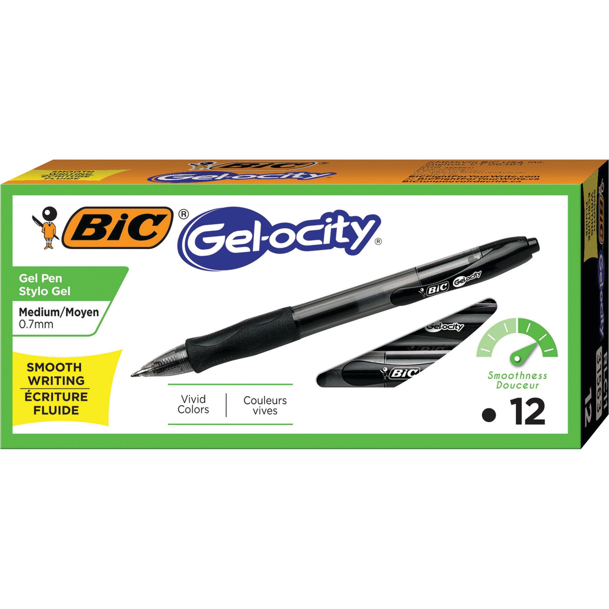 BIC Velocity Gel Roller Pen, Black, 12-Count (BICRLC11BK) (#631563) - $6.99