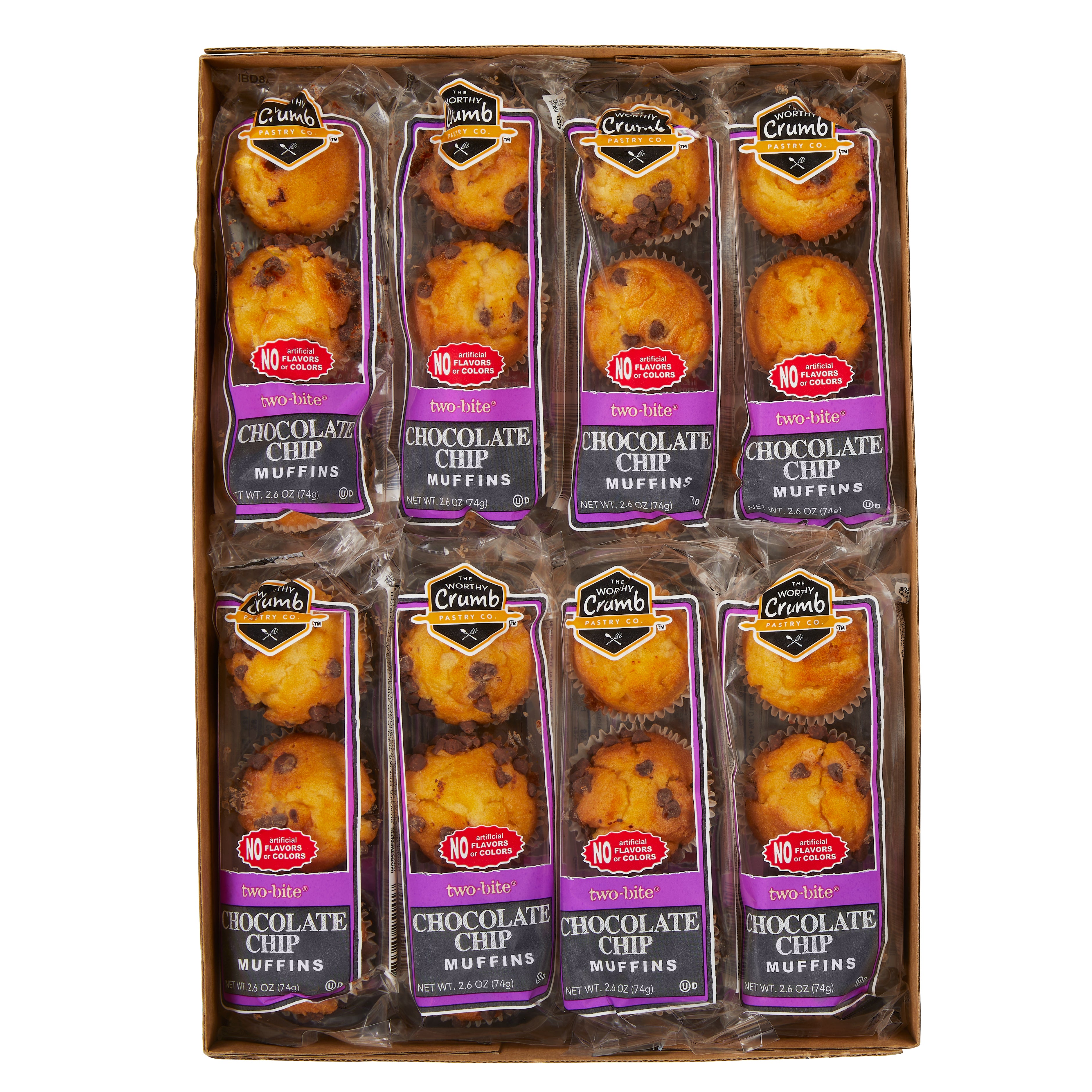 The Worthy Crumb Mini Chocolate Chip Muffins, 16-Pack / 2.6 oz Each ...