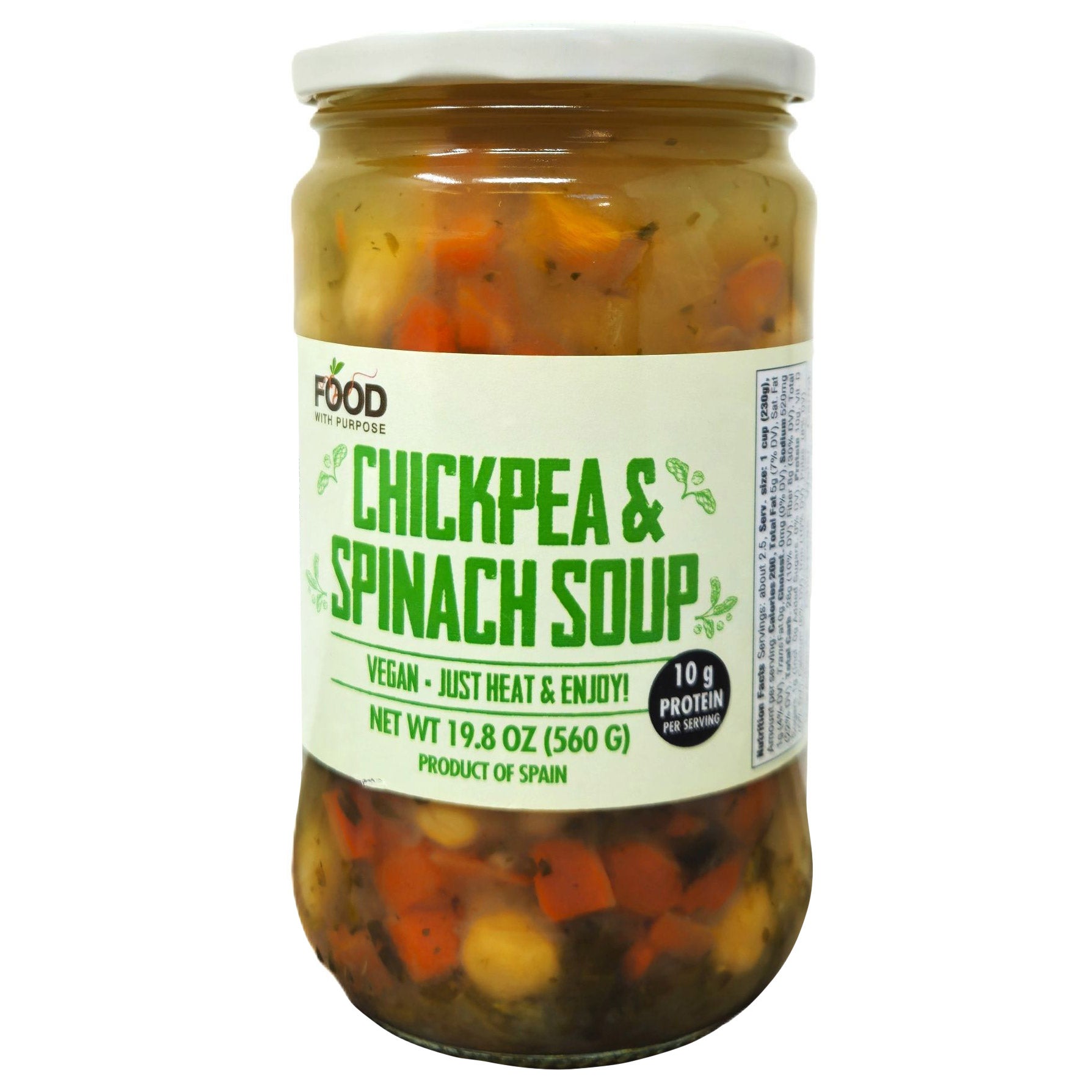 Food with Purpose Chickpea & Spinach Soup 2-Pack, 19.8 oz Each - $6.99 ...